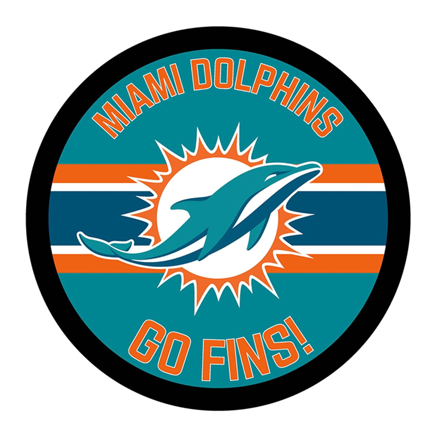 Miami Dolphins 15" Round LED Lit Wall Sign - Walmart.com