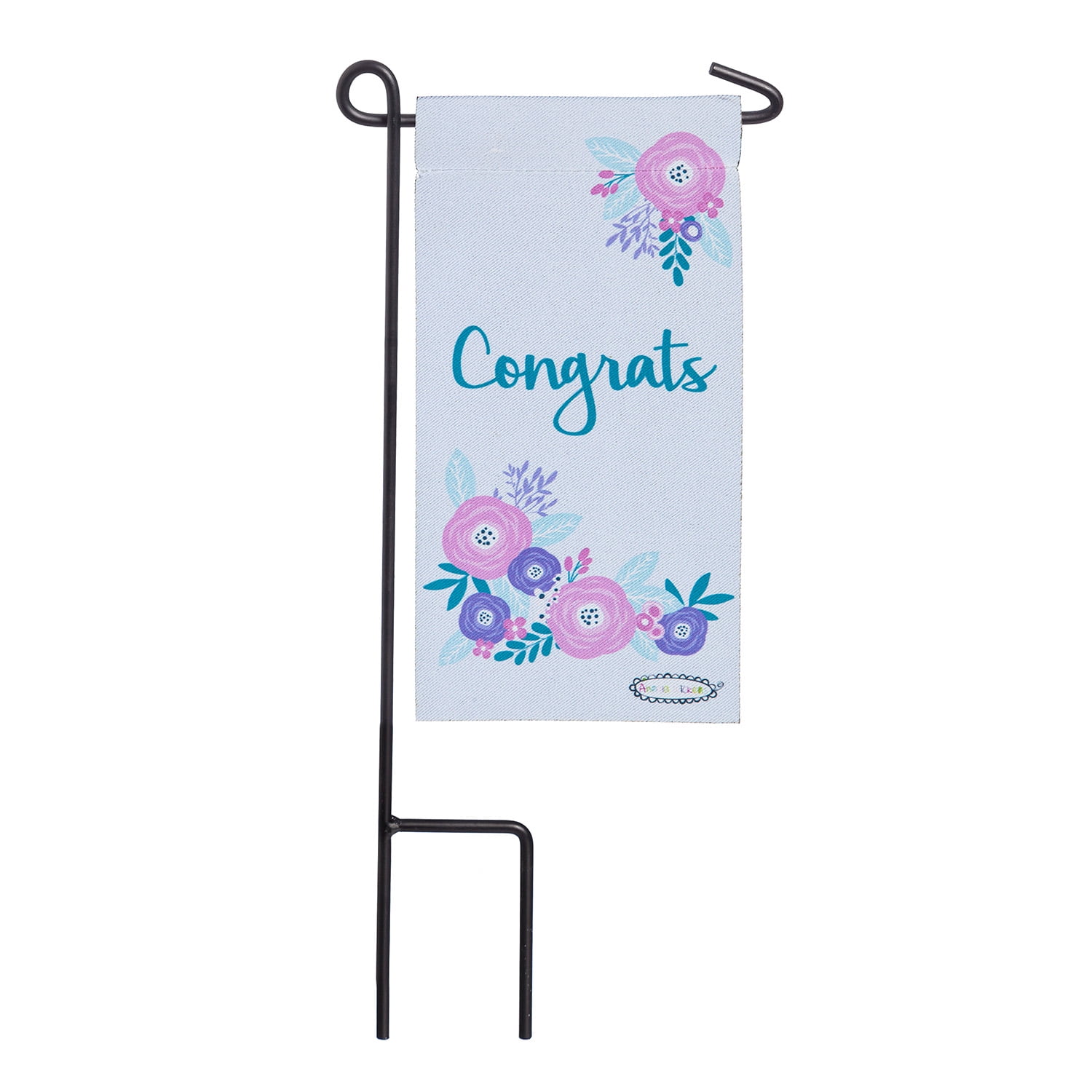Evergreen Mini Flag with Stand - Congrats, Size: Flag: 4 x 8 inches ...