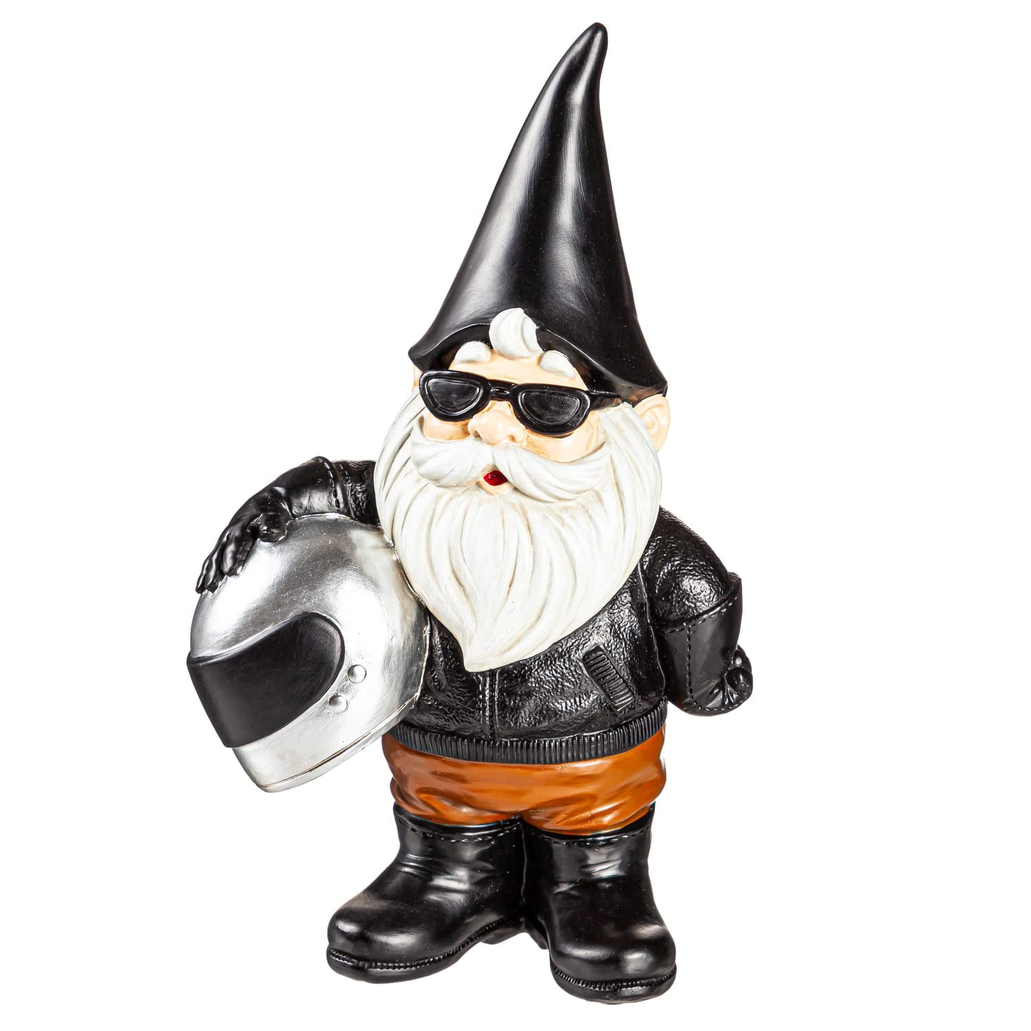 Evergreen Motorcycle Biker Gnome Garden Statue | Weatherproof Indoor ...