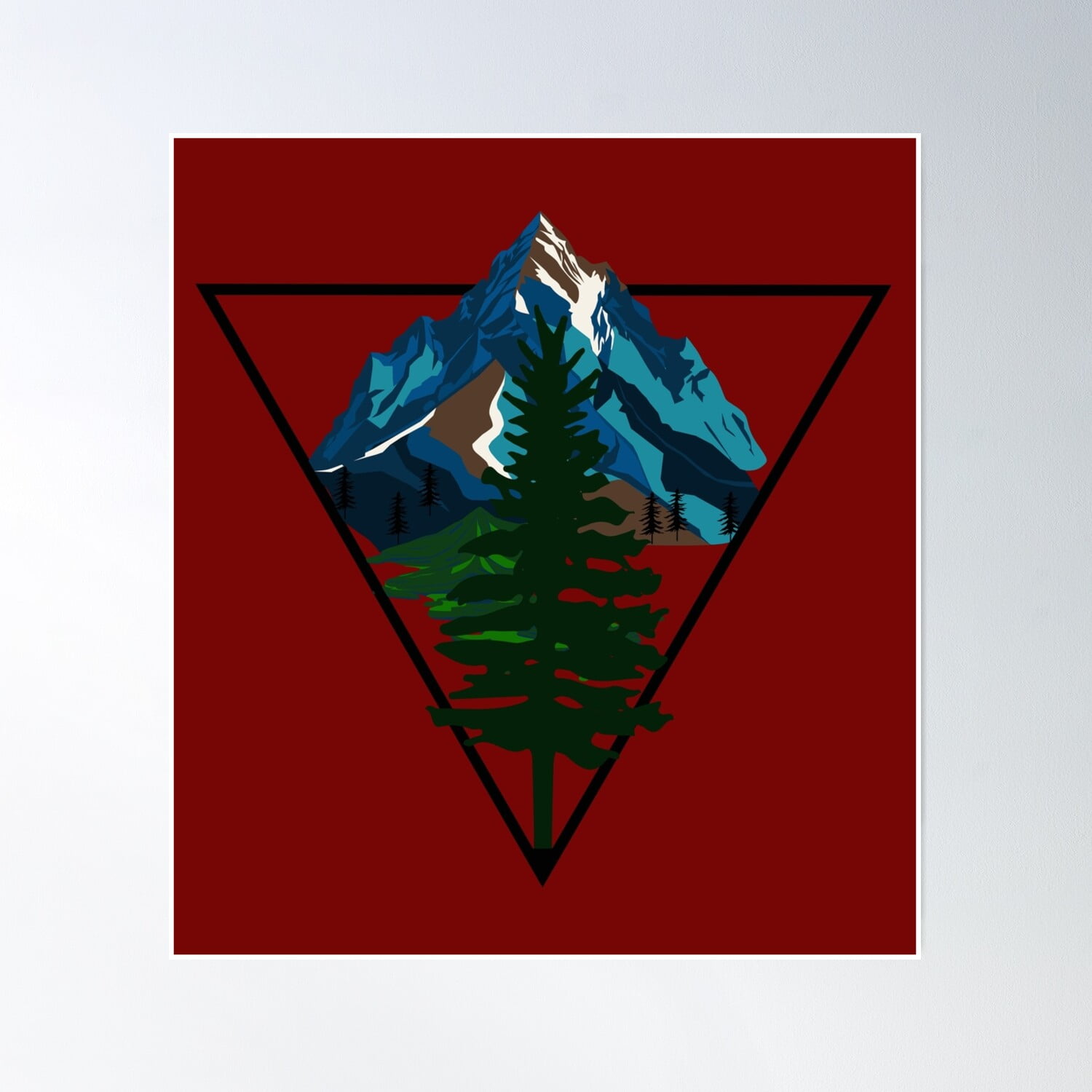 Evergreen Mountain | Outdoor Design | Triangle And Pines Poster Wall ...