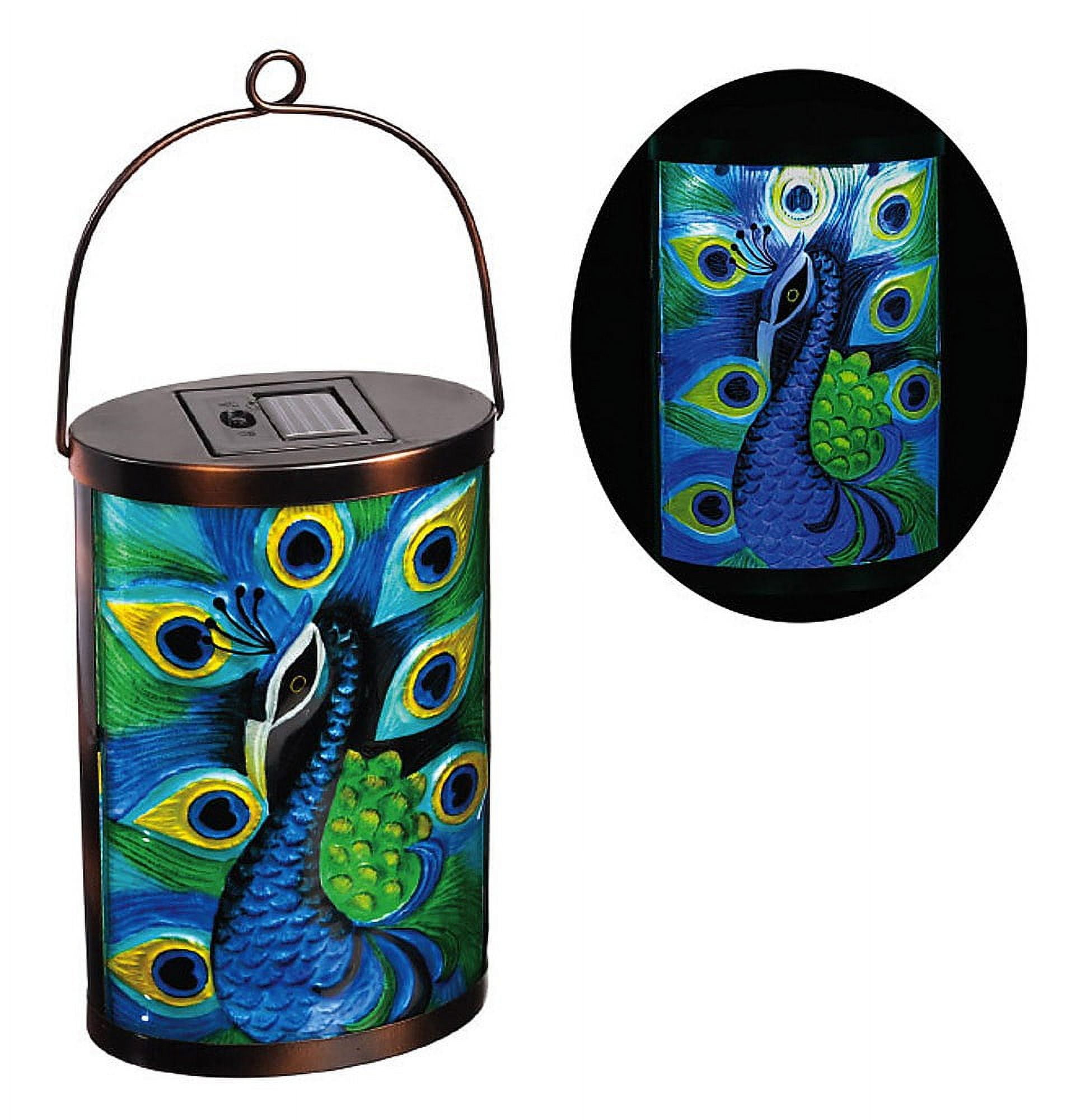 Evergreen New Creative Peacock Garden Friends Hanging Solar Lantern ...