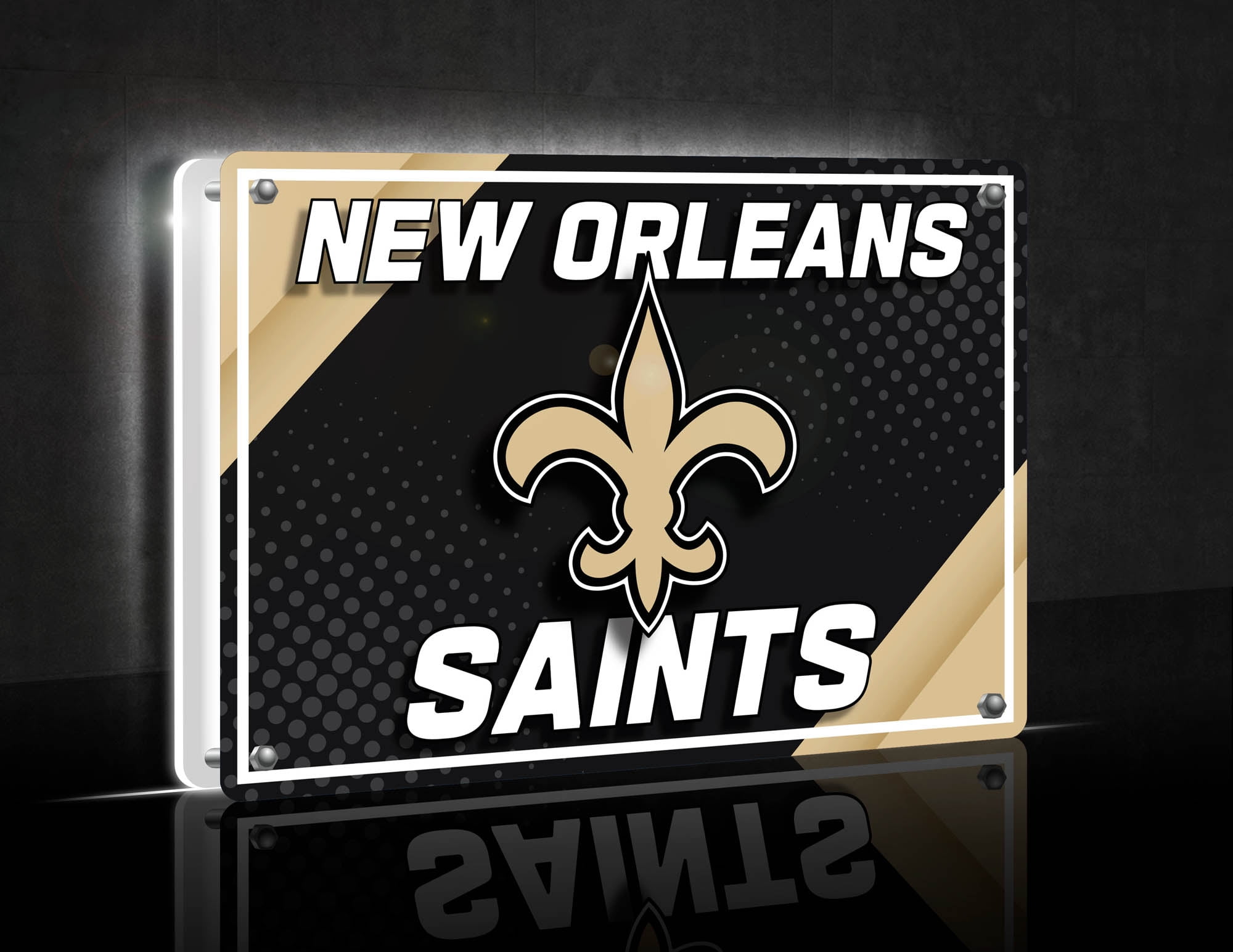New Orleans Saints LED Rectangle Tabletop Sign - Walmart.com