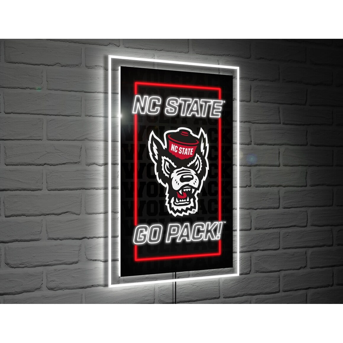 Evergreen North Carolina State University LED Lighted Sign Black ...