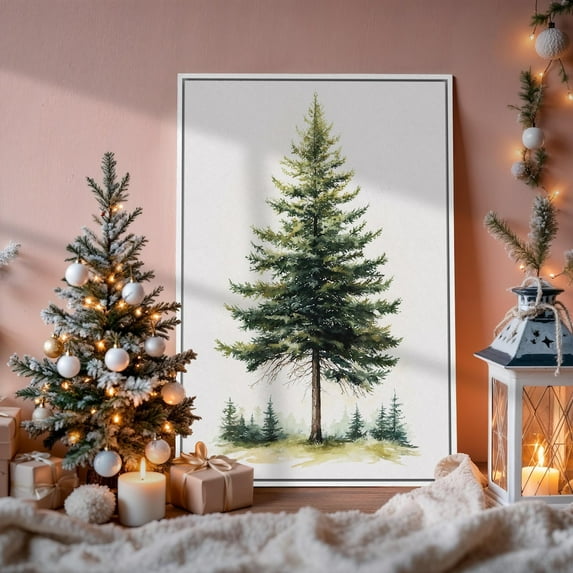 Evergreen Pine Tree Poster Nature Landscape Wall Art Poster Rusticdecor ...