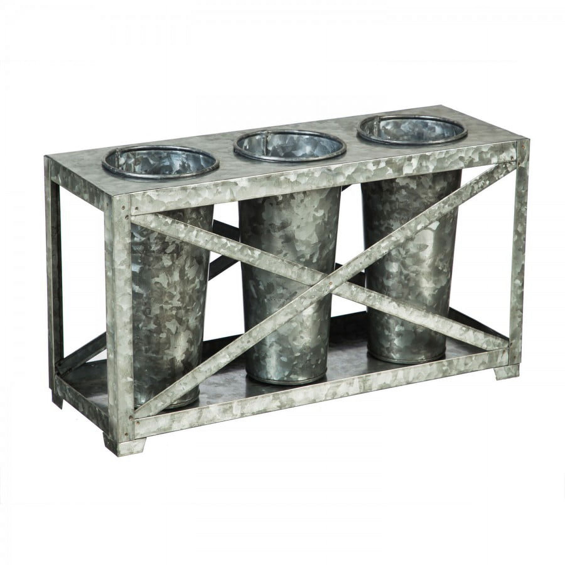 Evergreen Reese Galvanized Planters in Metal Frame - Walmart.com