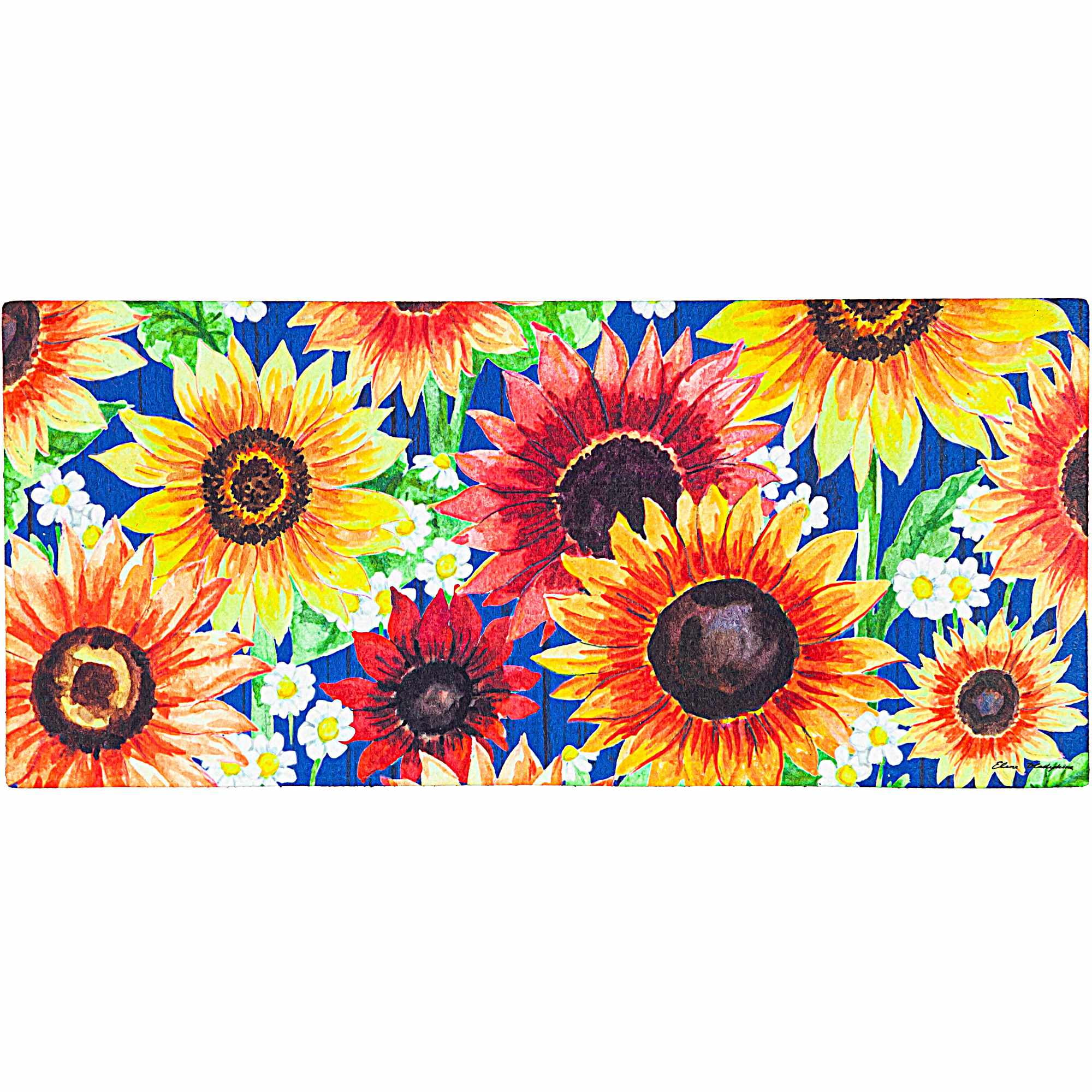 Evergreen Sassafras Switch Mat - Multi-Color Sunflowers, 22 x 10 inch ...
