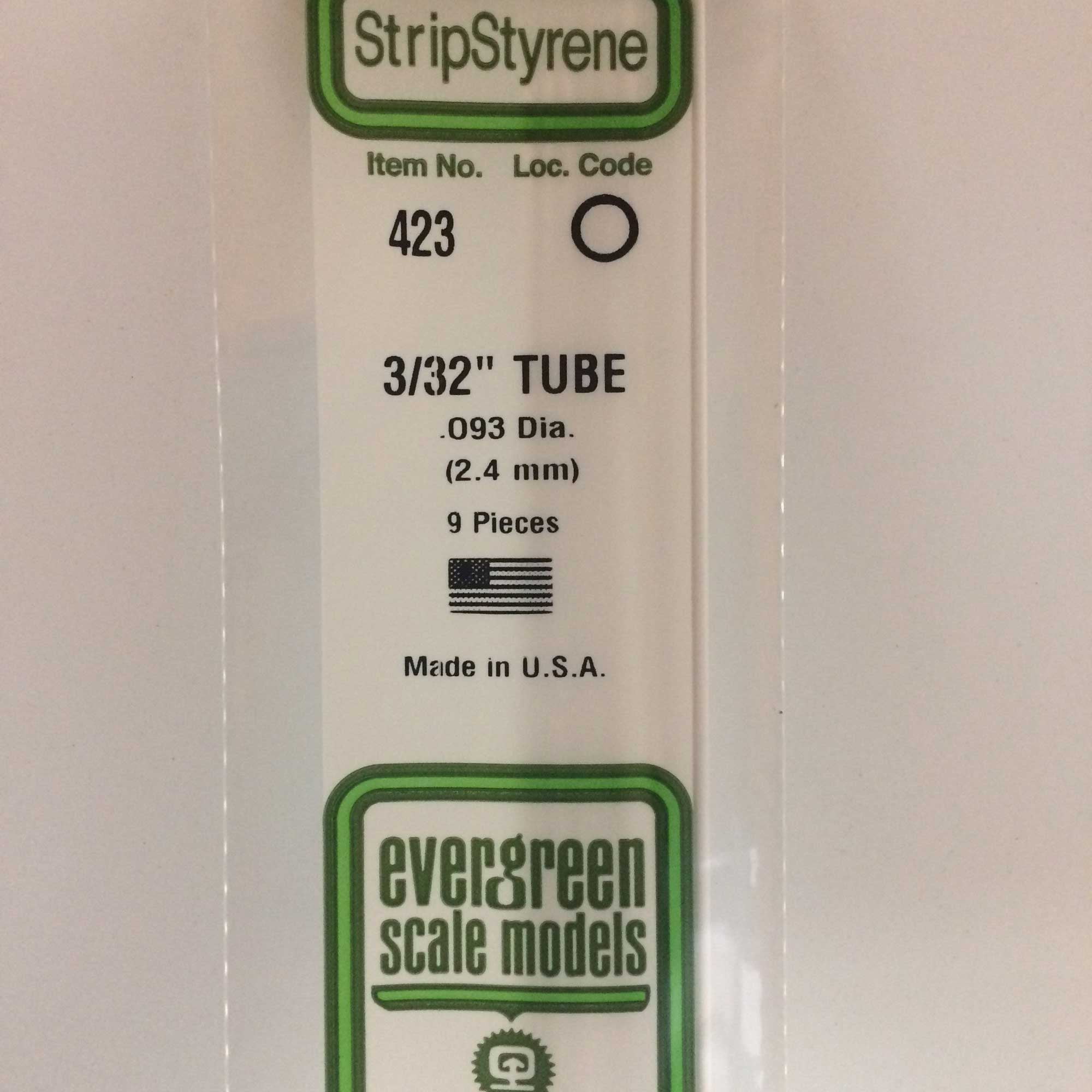 Evergreen Scale Models 24 Tubing .093 9 EVG423 Plastic Building ...