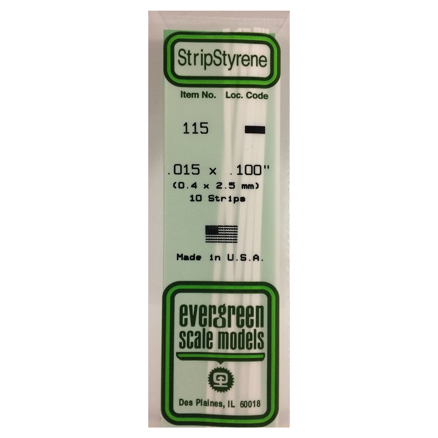 Evergreen Scale Models Strip .015 x .100 (10), EVG115 - Walmart.com