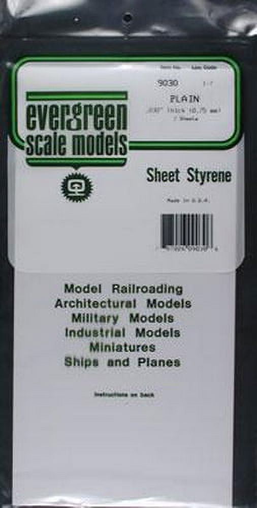 Evergreen Scale Models White Sheet .030 x 6 x 12 2 EVG9030 Plastic ...