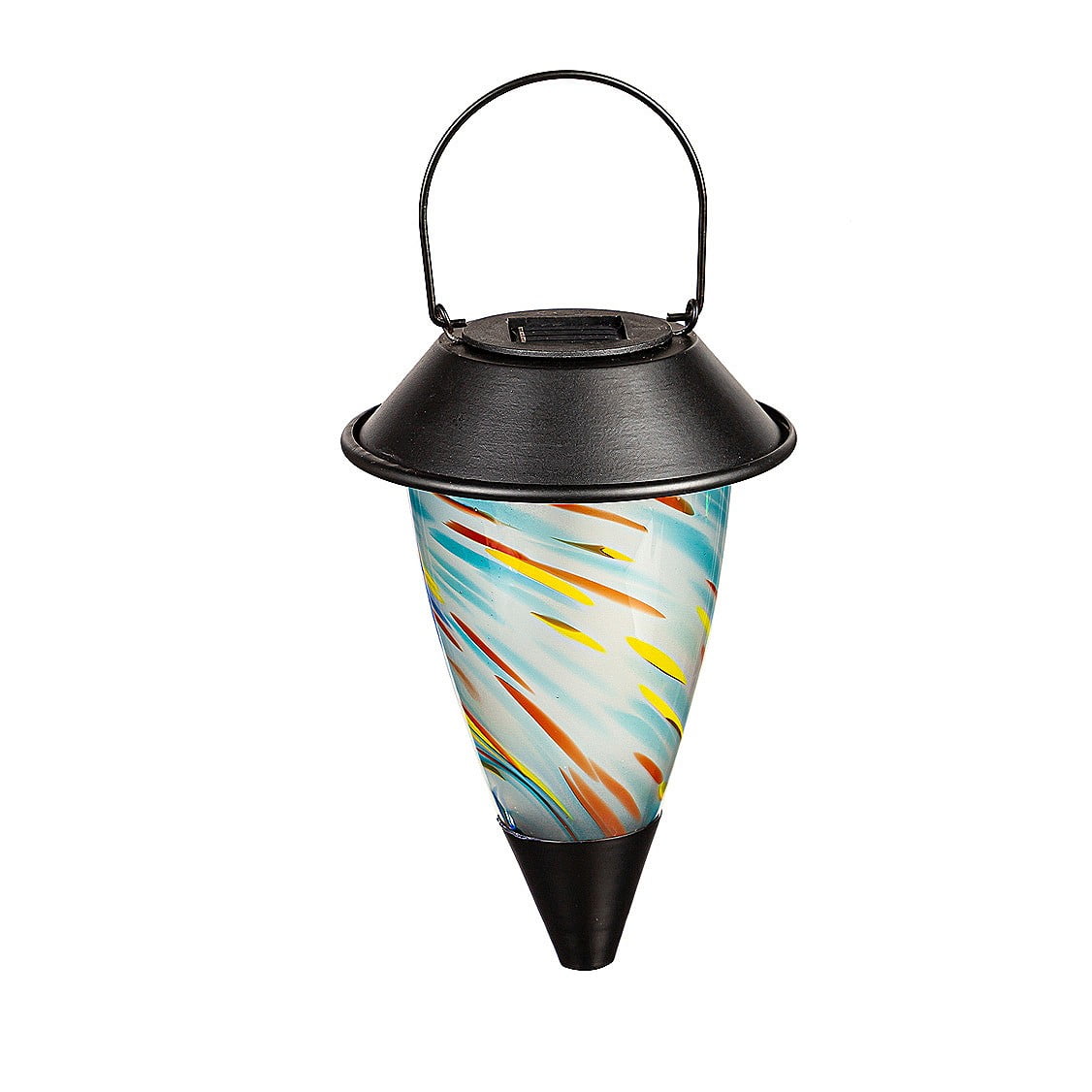 Evergreen Single Pack 3-in-1 Art Glass Solar Fire Flame Torch ...