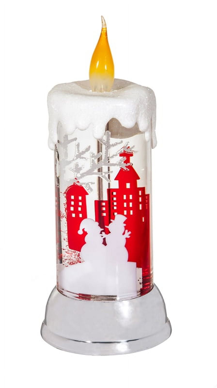 Evergreen Snowmen Scene LED Motion Candle, 4.5'' x 10.5'' x 4.5 ...