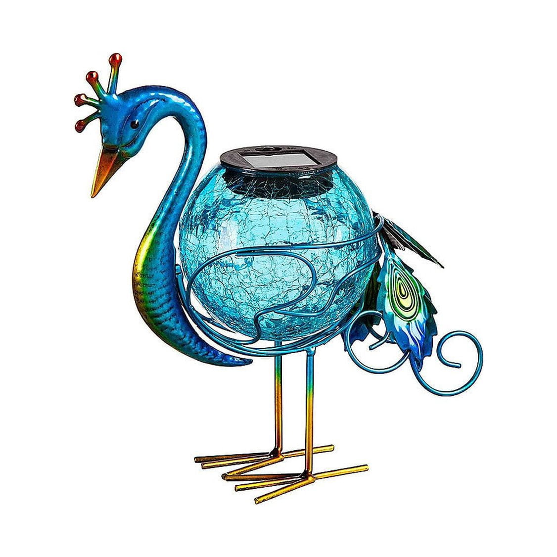 Evergreen Real Light Metal Peacock Statue - Outdoor Lawn Art Decoration ...