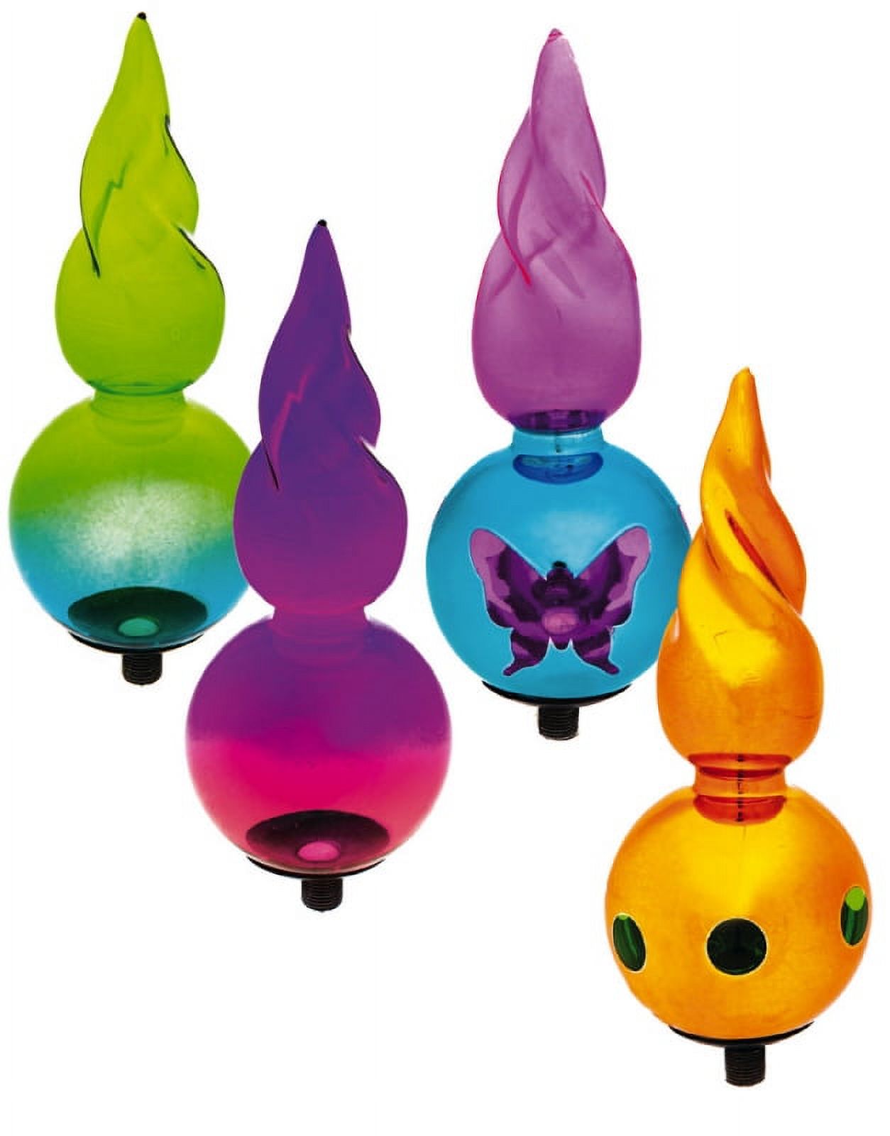 Evergreen Spike Finial Toppers, 4 Asst. Colors, 2.8''x 2.8'' x 7.3 ...