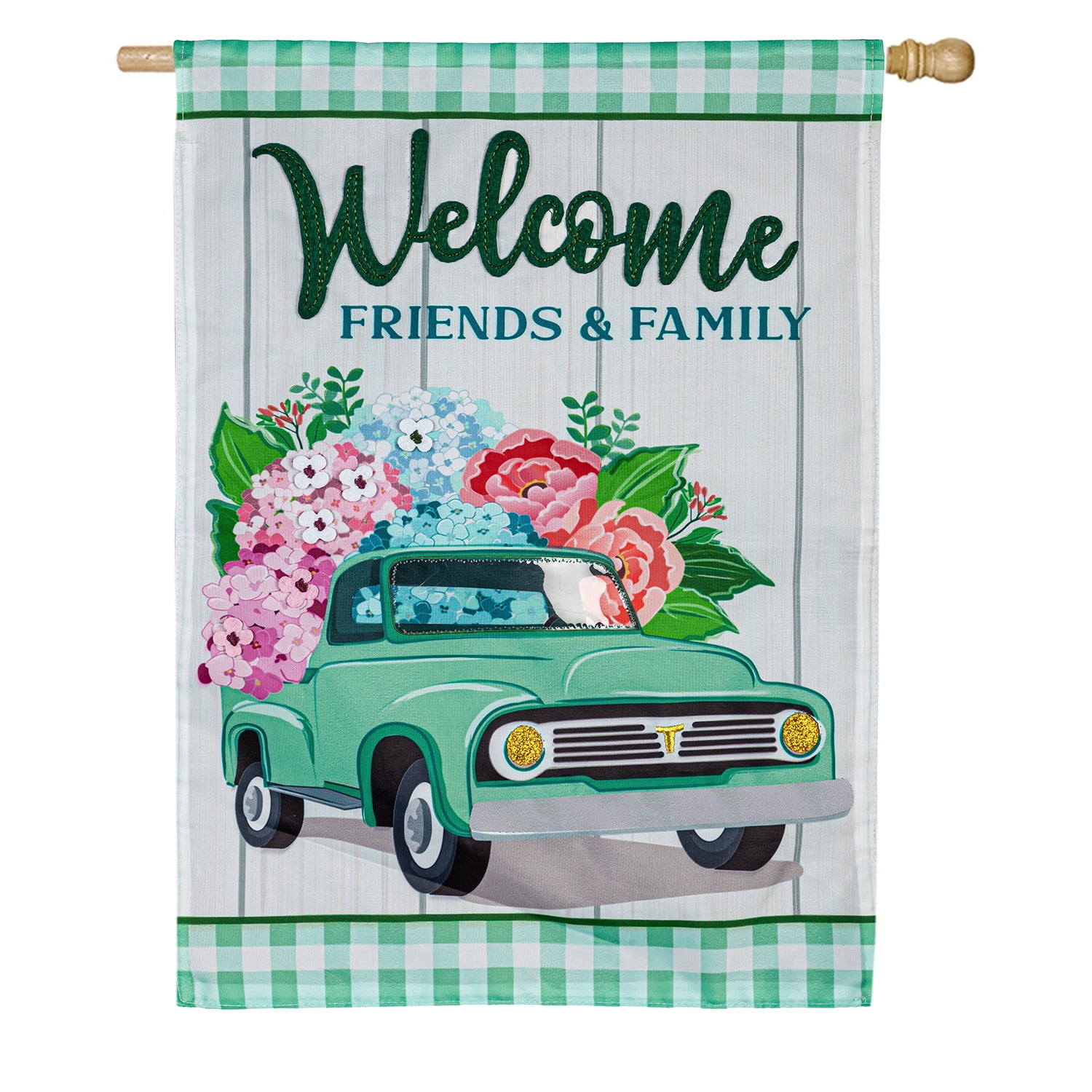 Evergreen Spring Flower Delivery Applique House Flag 28 x 44 Inches ...