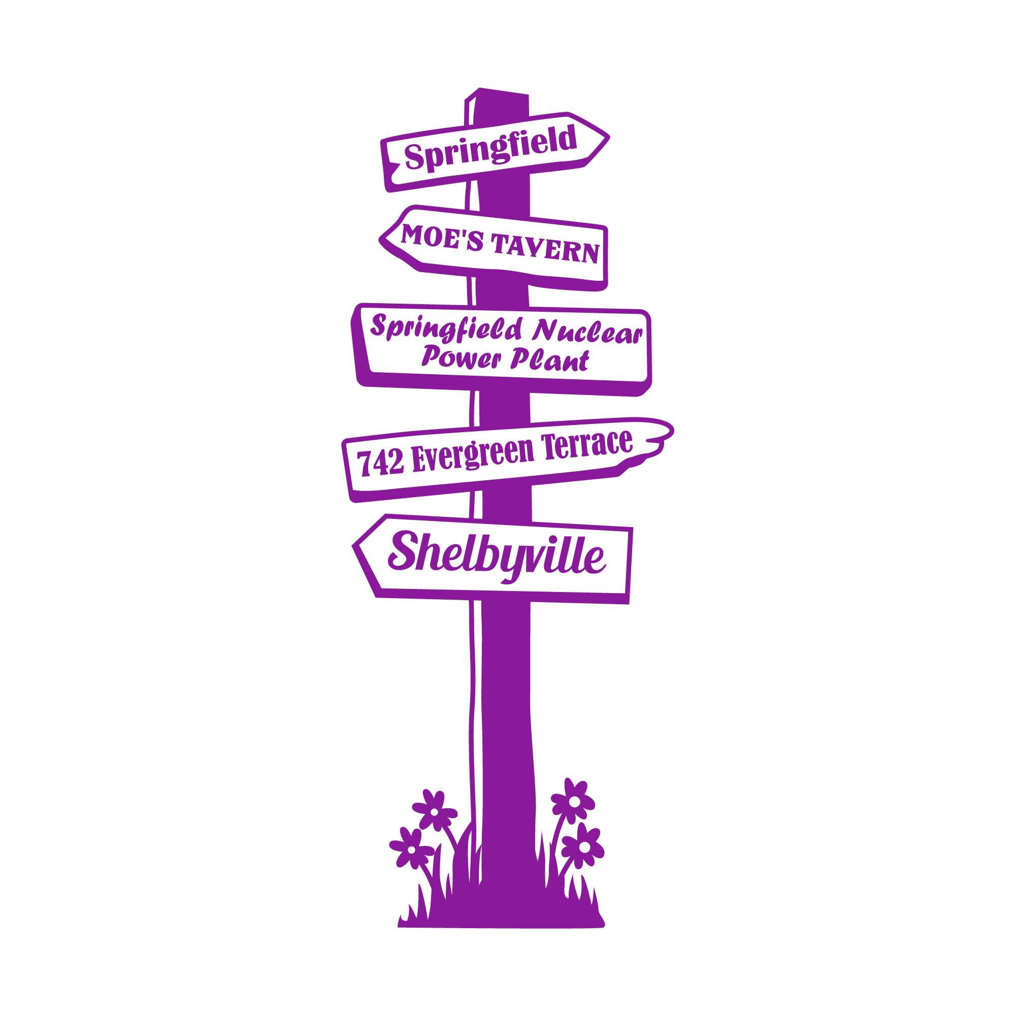 Evergreen Terrace Shellbyvile Direction Board Kids Room Wonderland ...