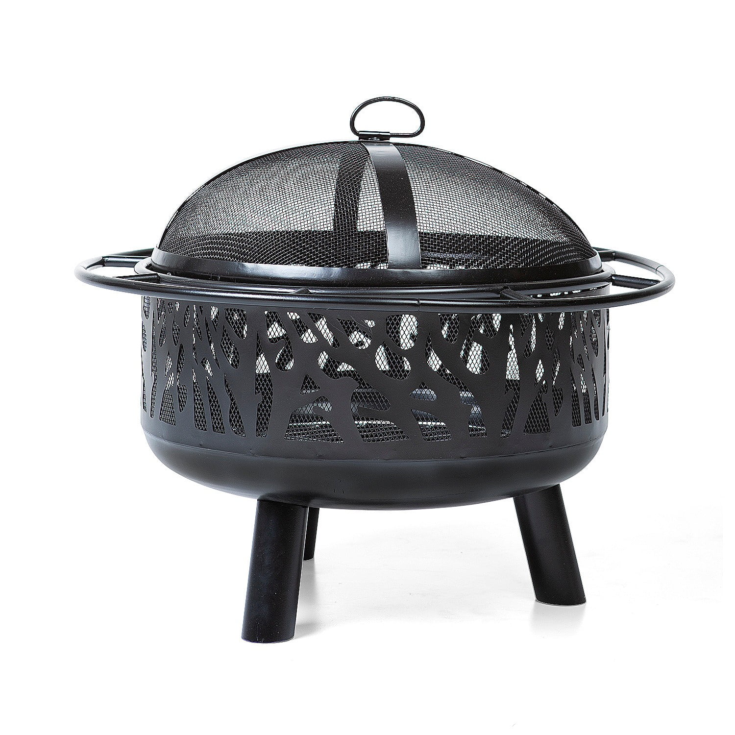 Evergreen Tree Cut Wood Burning Fire Pit- 24 x 19.5 x 24 Inches Outdoor ...