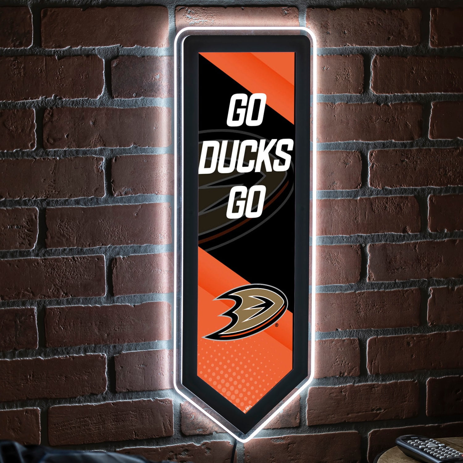 Evergreen Ultra-Thin Glazelight LED Wall Decor, Pennant, Anaheim Ducks ...