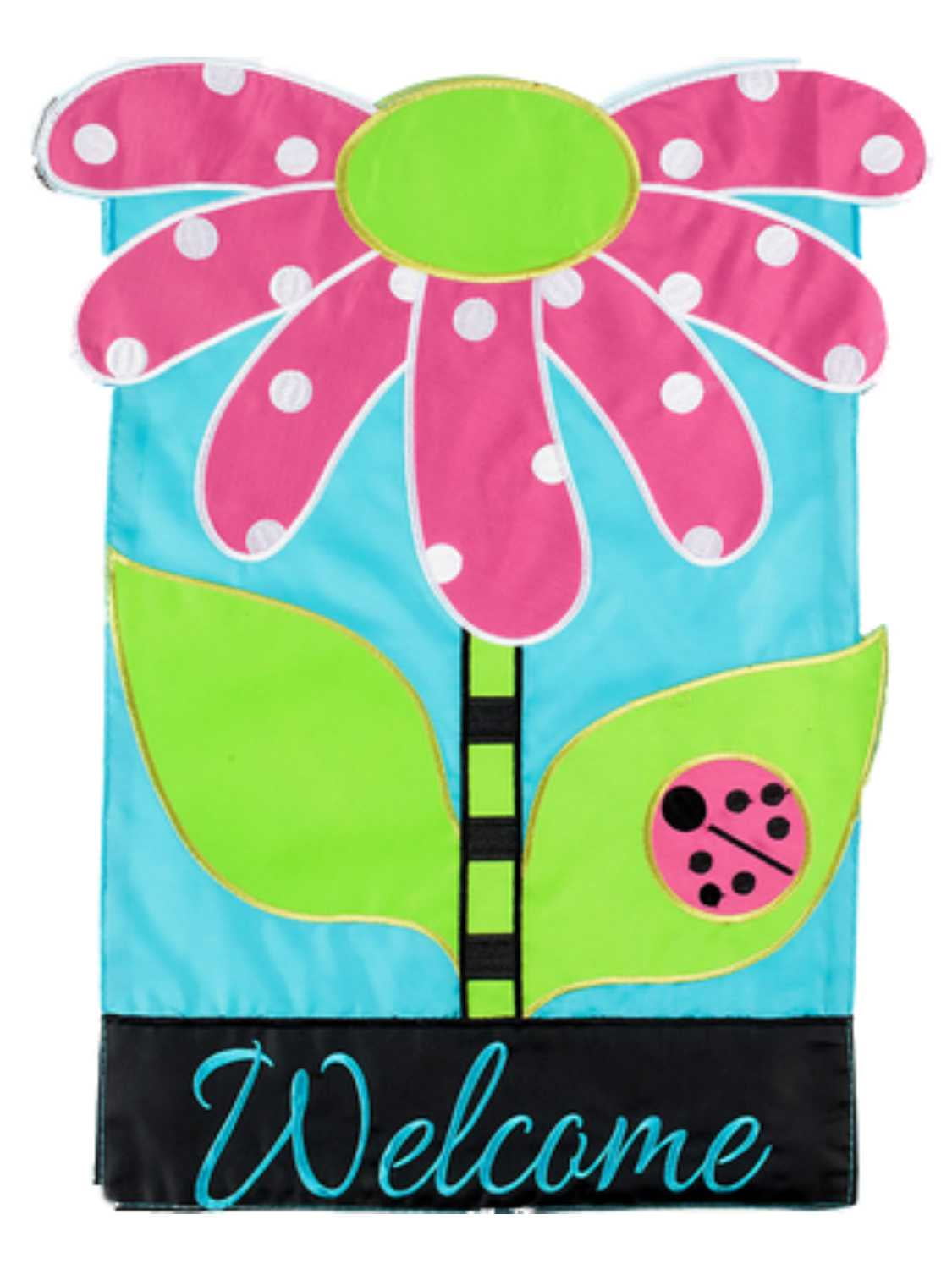 Evergreen Welcome Daisy Blue Applique Garden Flag 18 by 12 Inch ...