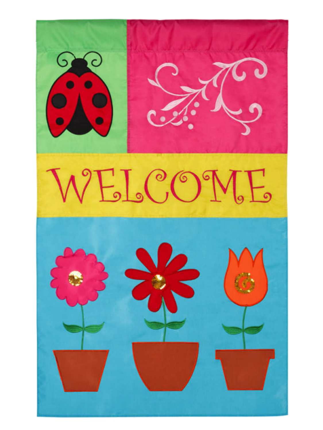 Evergreen Welcome Seasons Applique Large Nylon Flag 28 By 44 Inch ...