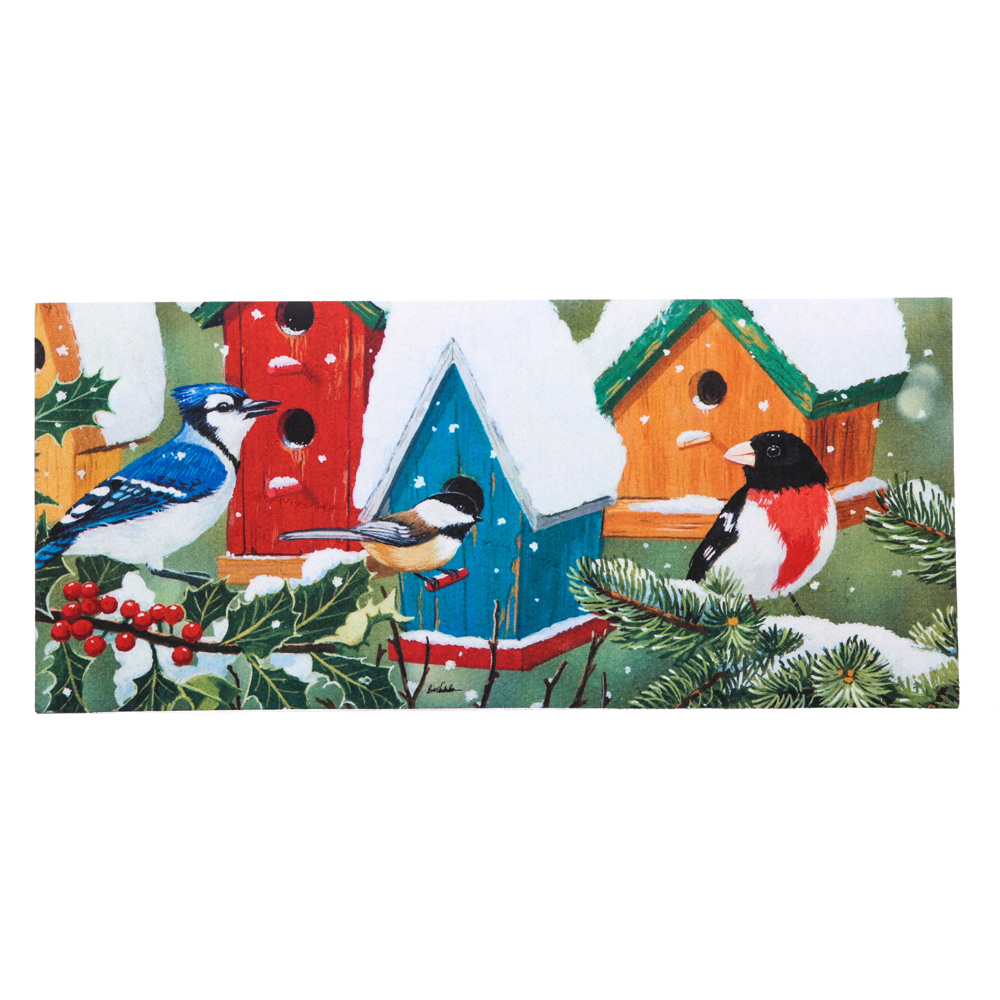 Evergreen Winter Birds Decorative Mat Insert, 10 x 22 inches - Walmart.com