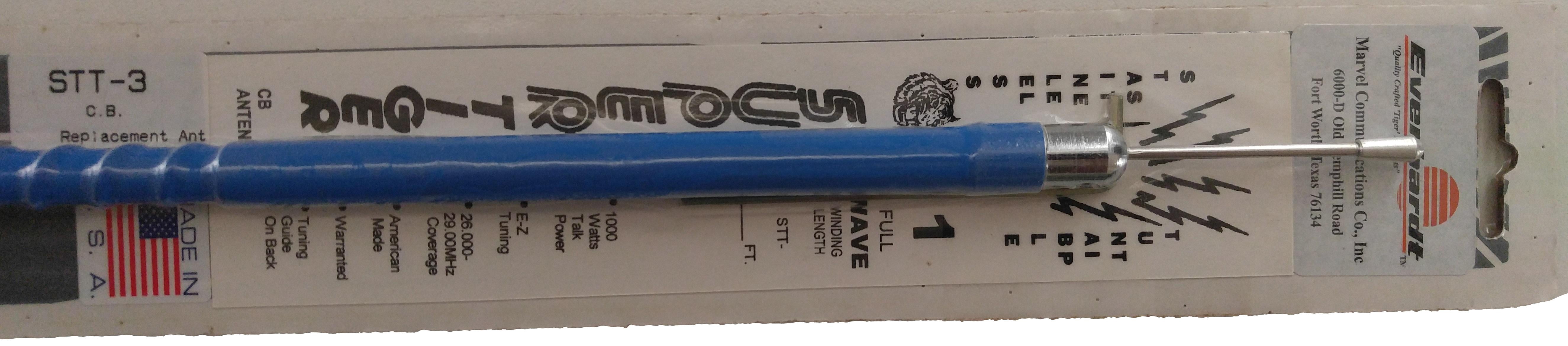 Everhardt STT3-BL 3 ft Fiberglass Tuneable CB Radio Antenna 1000 Watt ...