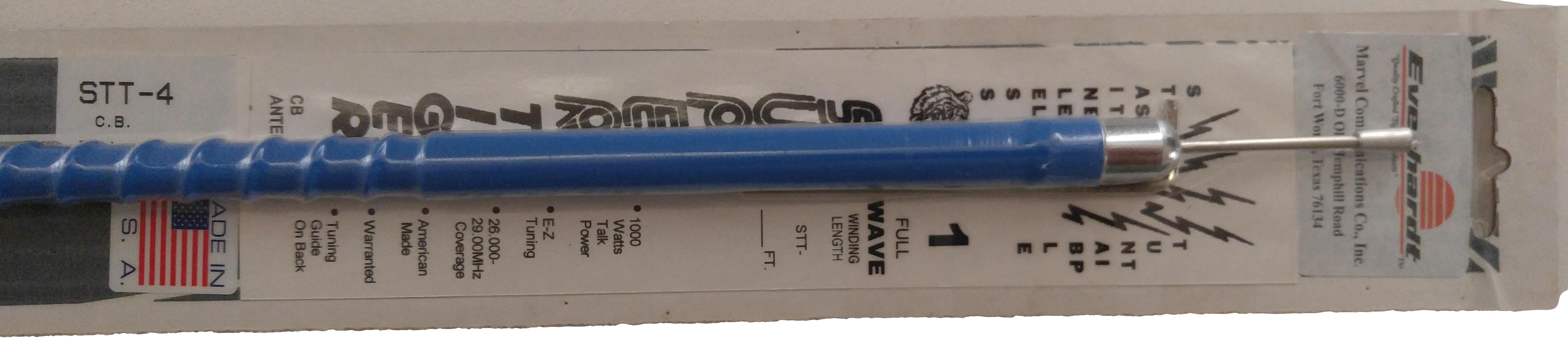 Everhardt STT4-BL 4 ft Fiberglass Tuneable CB Radio Antenna 1000 Watt ...