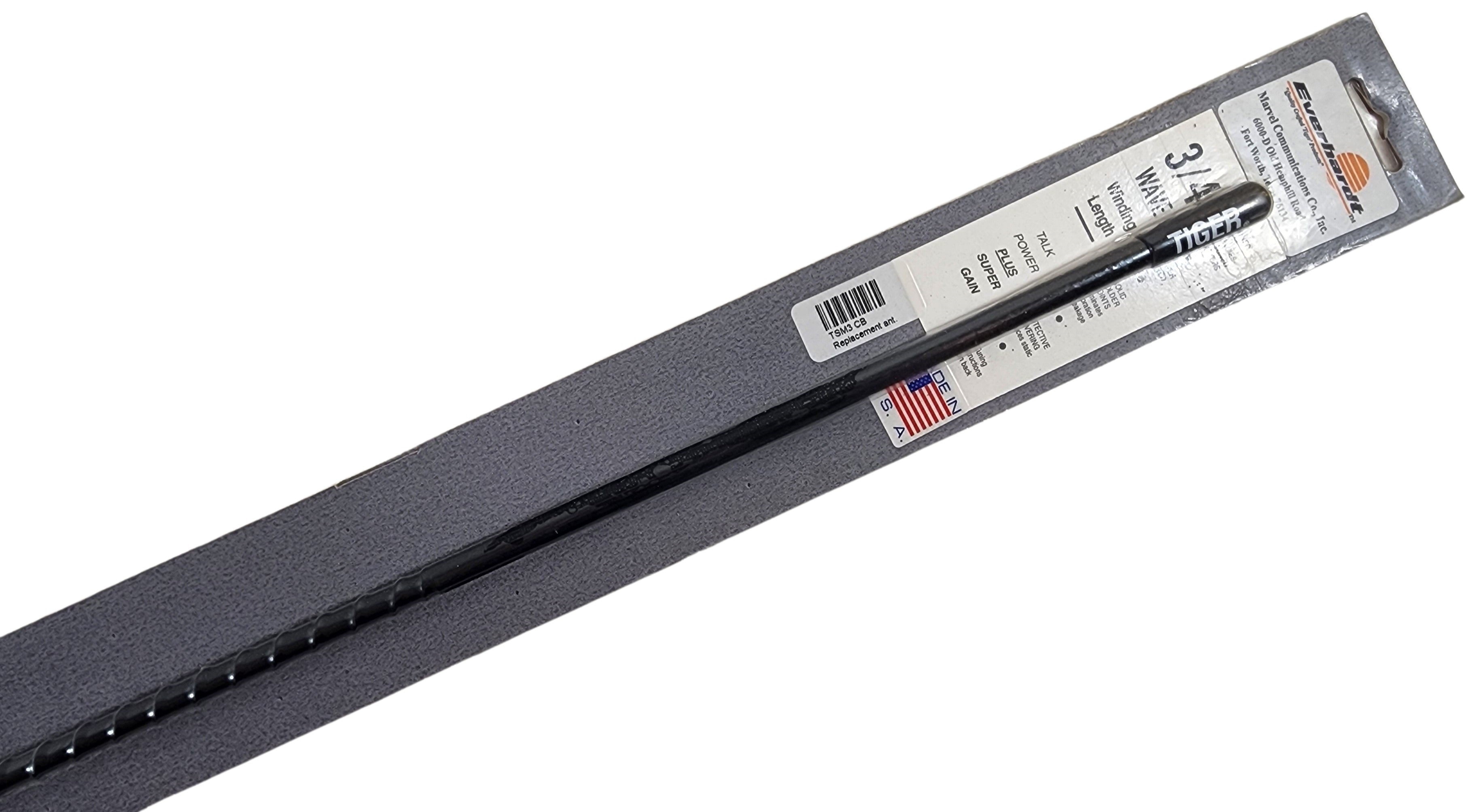 Everhardt TSM3-B 3/4 Wave 3 ft Fiberglass “Super Flex” CB Radio Antenna ...
