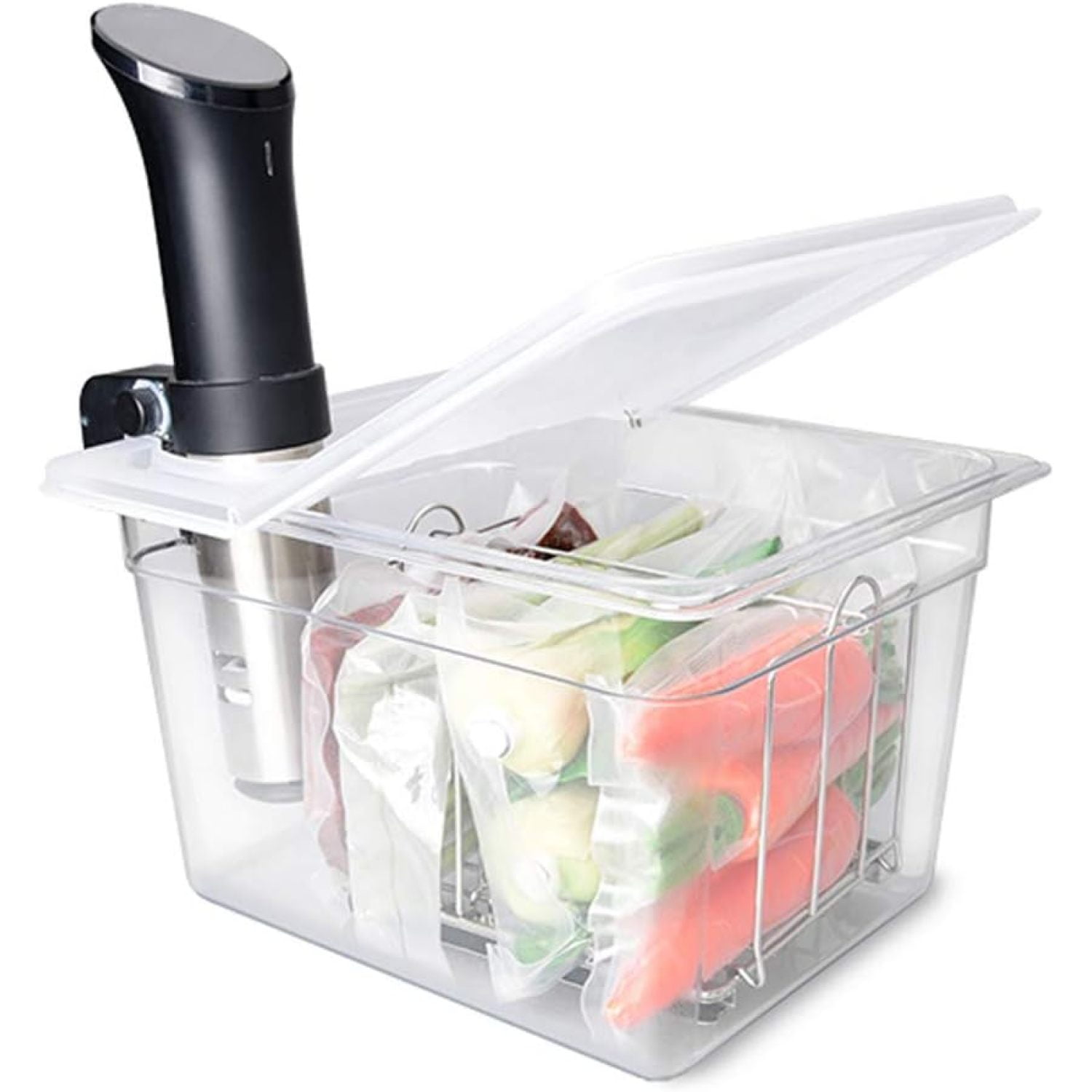 Everie Sous Vide Container 12 Quarts with Universal Collapsible Hinged ...