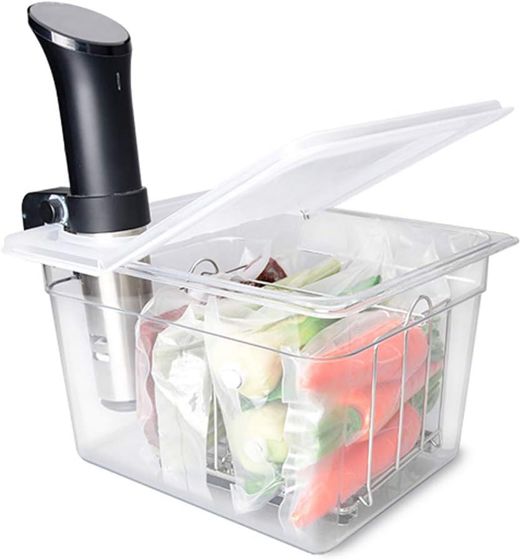Everie Sous Vide Container 12 Quarts with Universal Collapsible Hinged ...