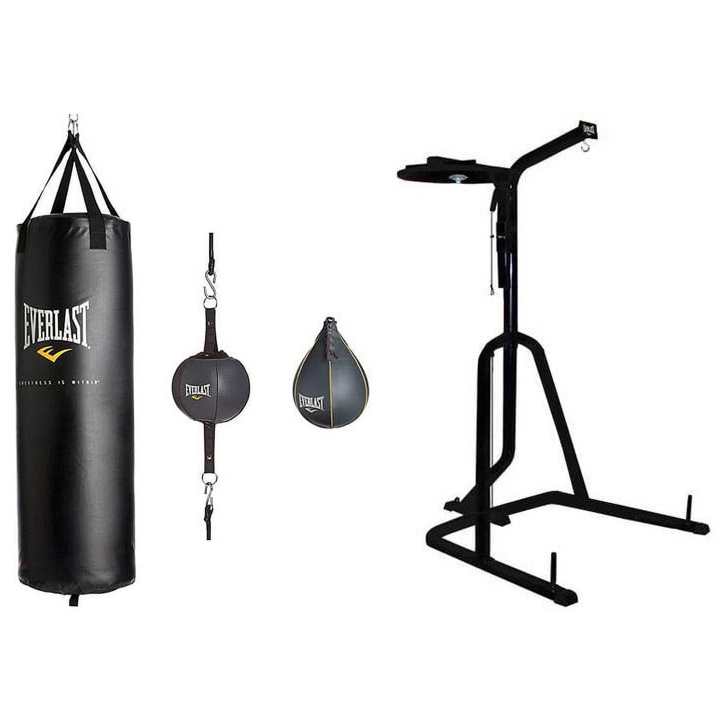 Everlast 3 Station Heavy Bag Stand with 3pc 100-lb Heavy Bag Kit Value ...
