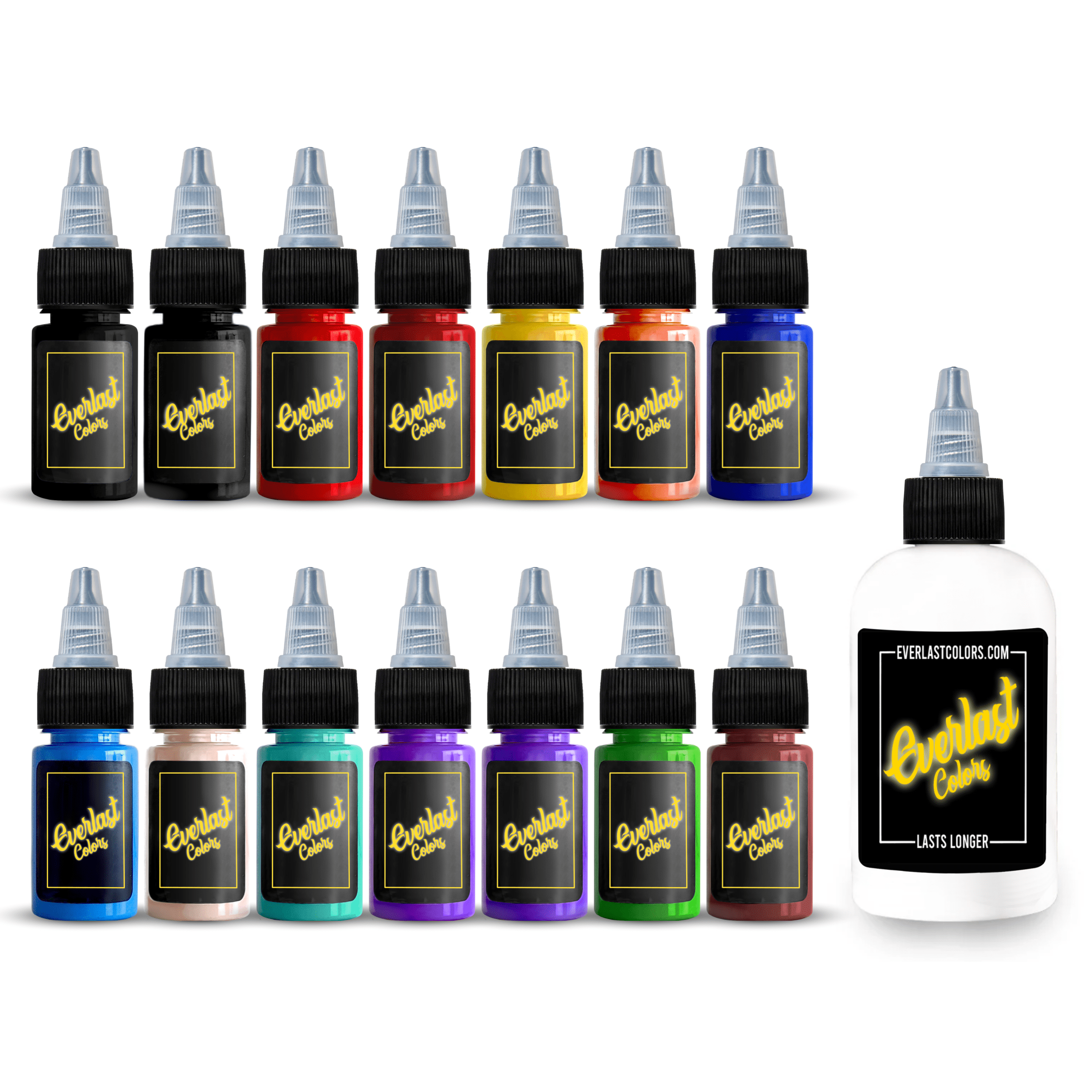 Everlast Colors Ink - Premium Organic Tattooing Pigment - 15 Bottle ...