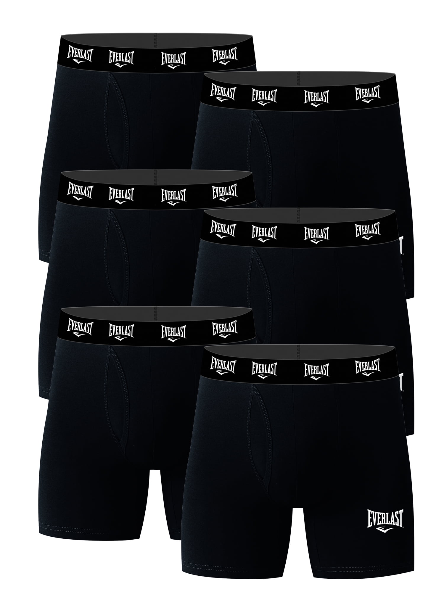 Everlast Mens Performance Boxer Brief With Fly, 6 Pack - Walmart.com