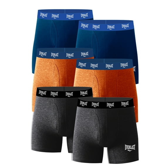 Everlast Mens Performance Boxer Brief With Fly, 6 Pack - Walmart.com