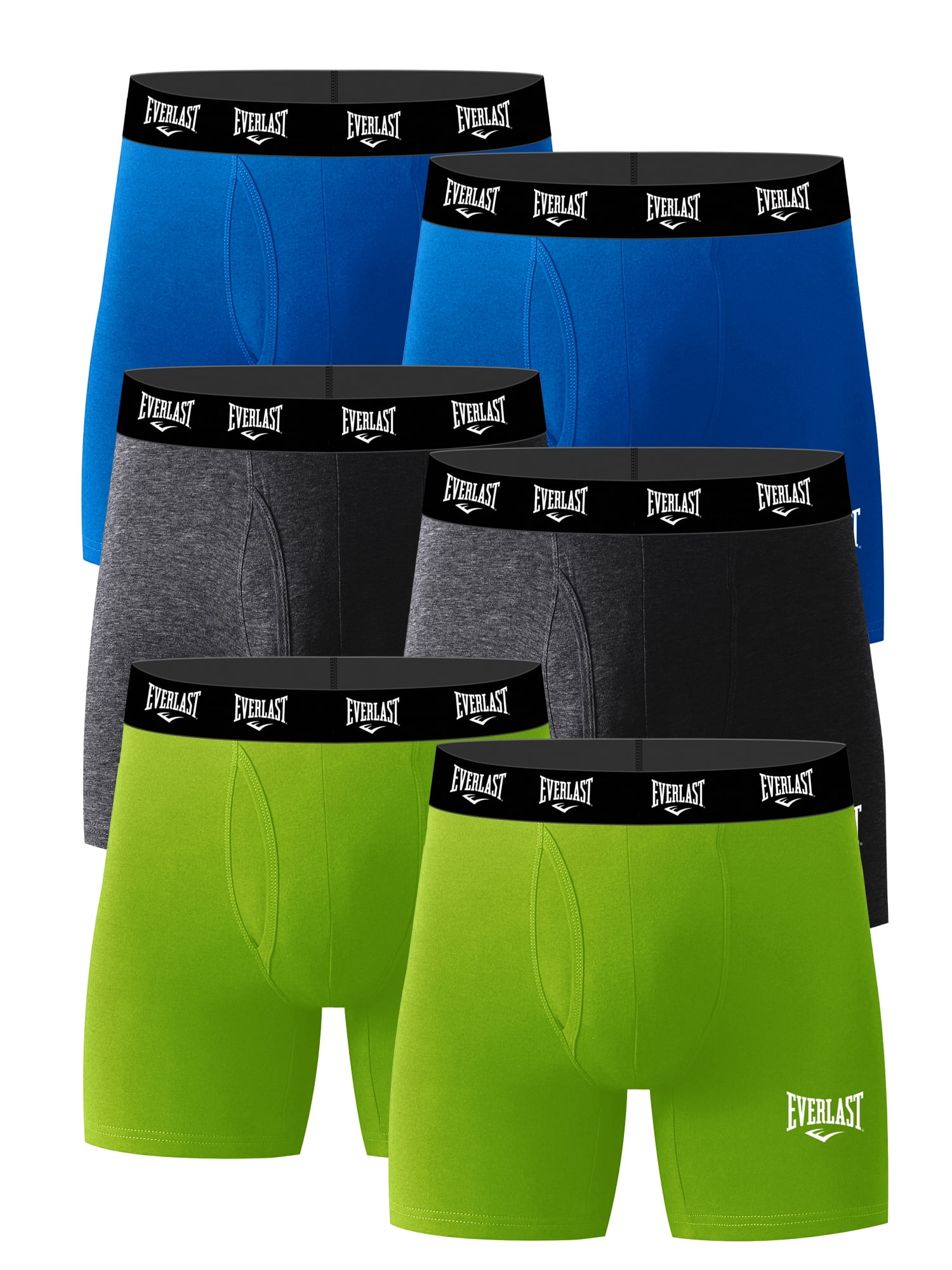 Everlast Men's Performance Stretch Boxer Briefs with Fly, 6-Pack ...