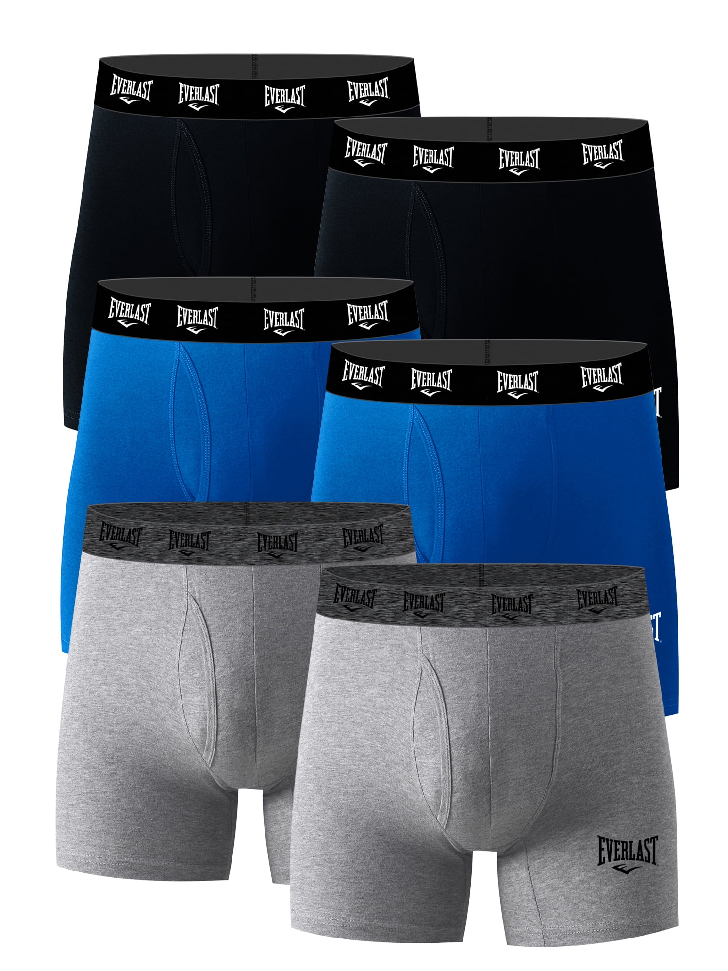 Everlast Men's Performance Stretch Boxer Briefs with Fly, 6-Pack ...