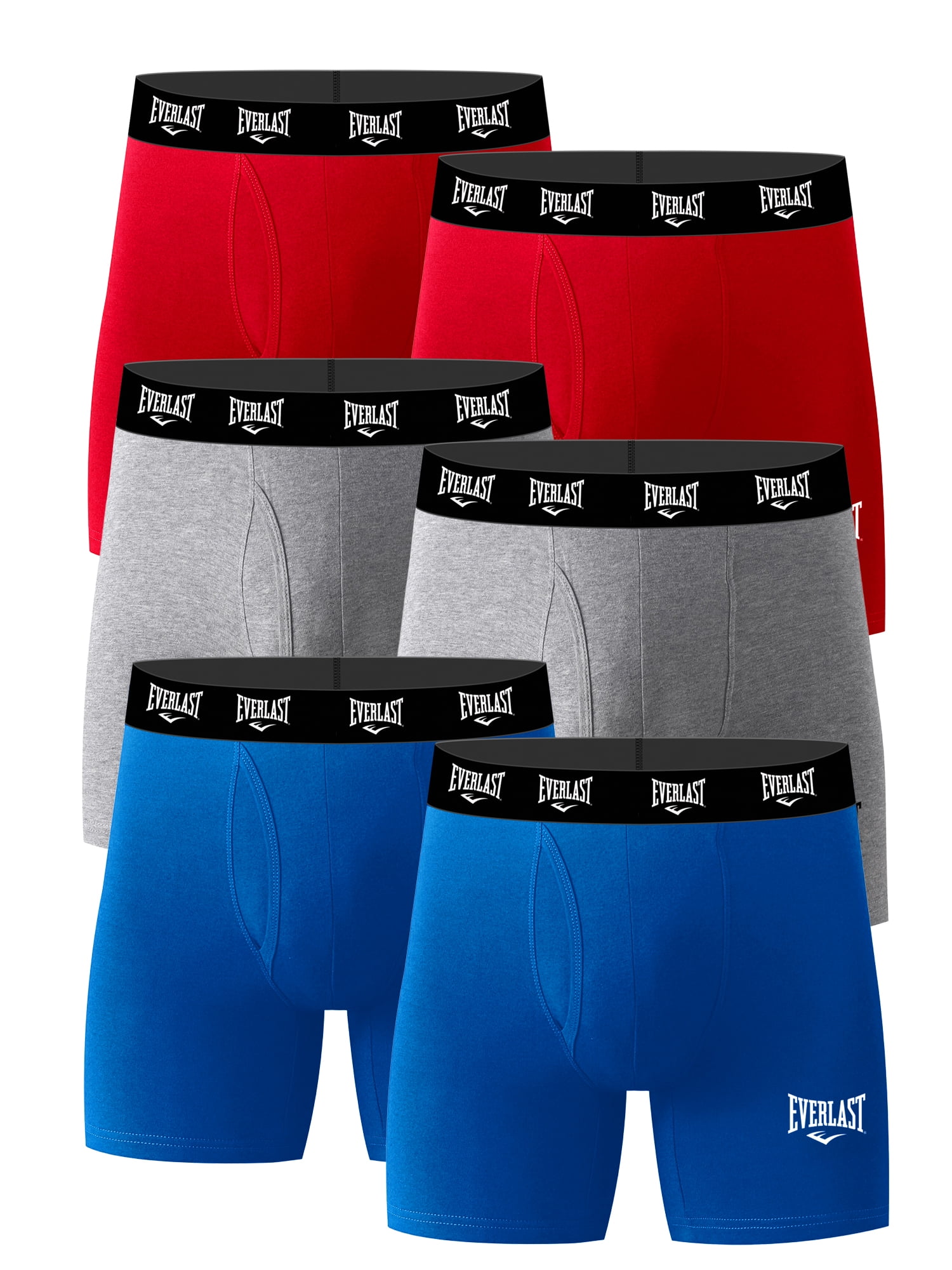 Everlast Men's Performance Stretch Boxer Briefs with Fly, 6-Pack ...