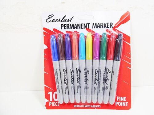 Everlast Permanent Color Markers 10 Pk Fine Point Marker Arts & Crafts ...