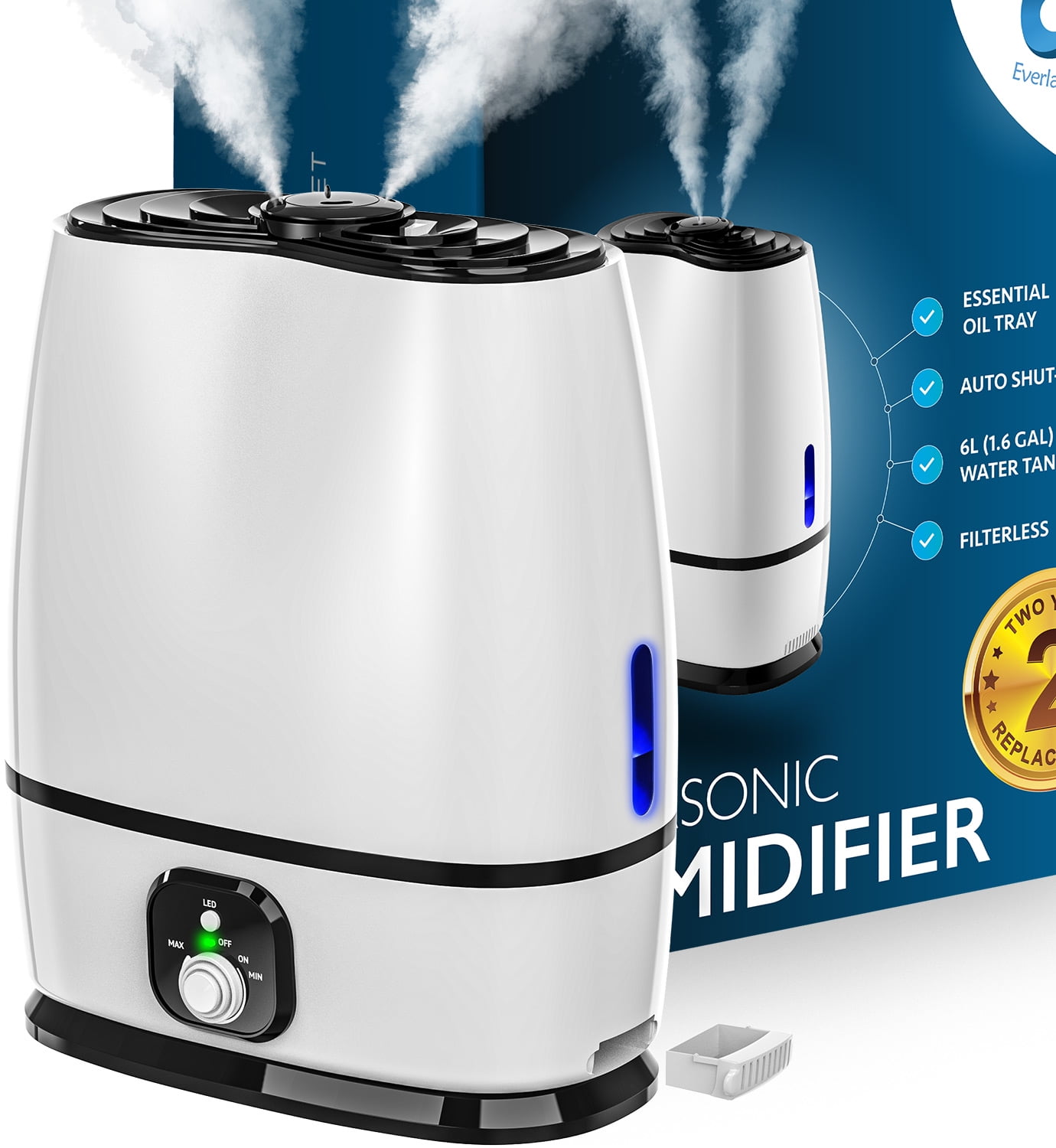 Everlasting Comfort 6L Cool Mist Humidifier for Bedroom Filterless ...