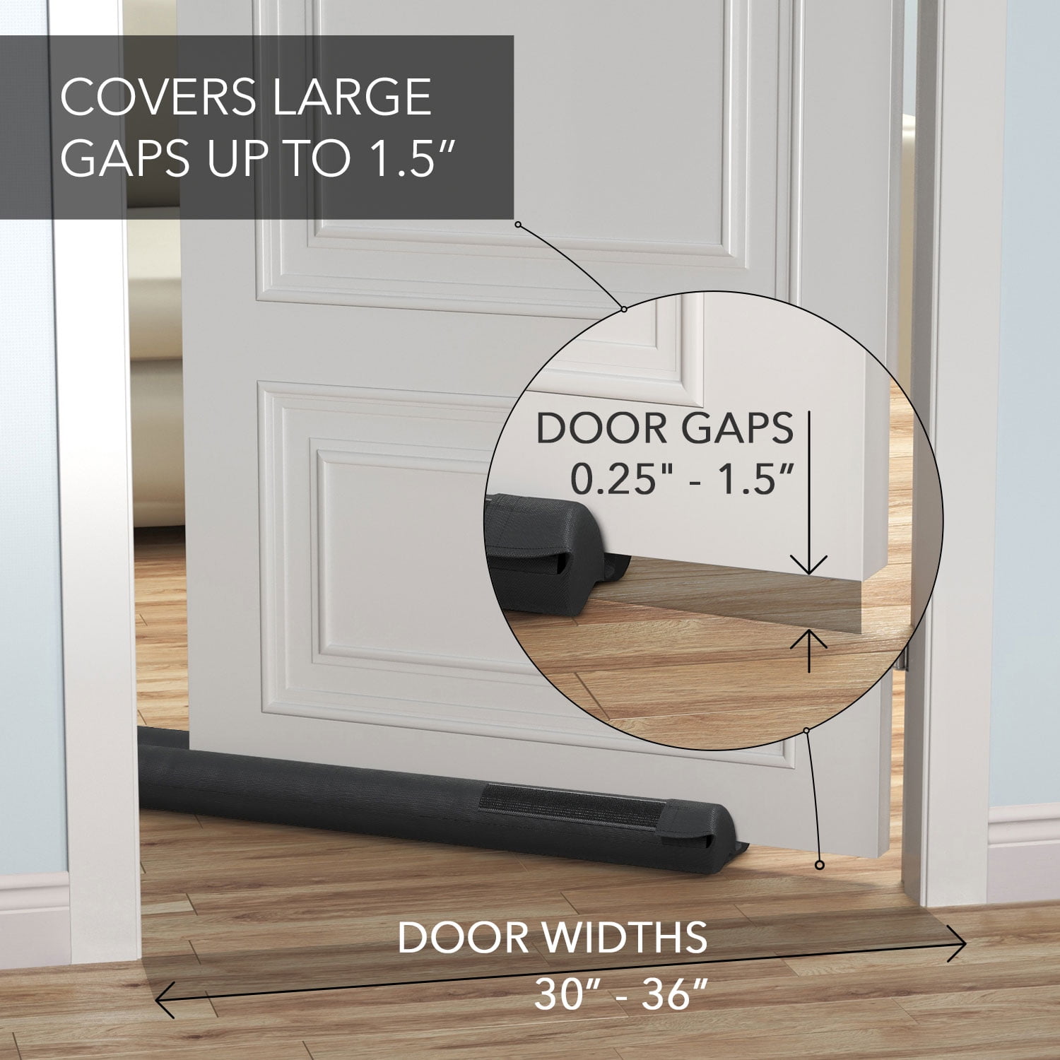 Everlasting Comfort Under Door Draft Stopper-2” Thick Gap Guard Blocker ...