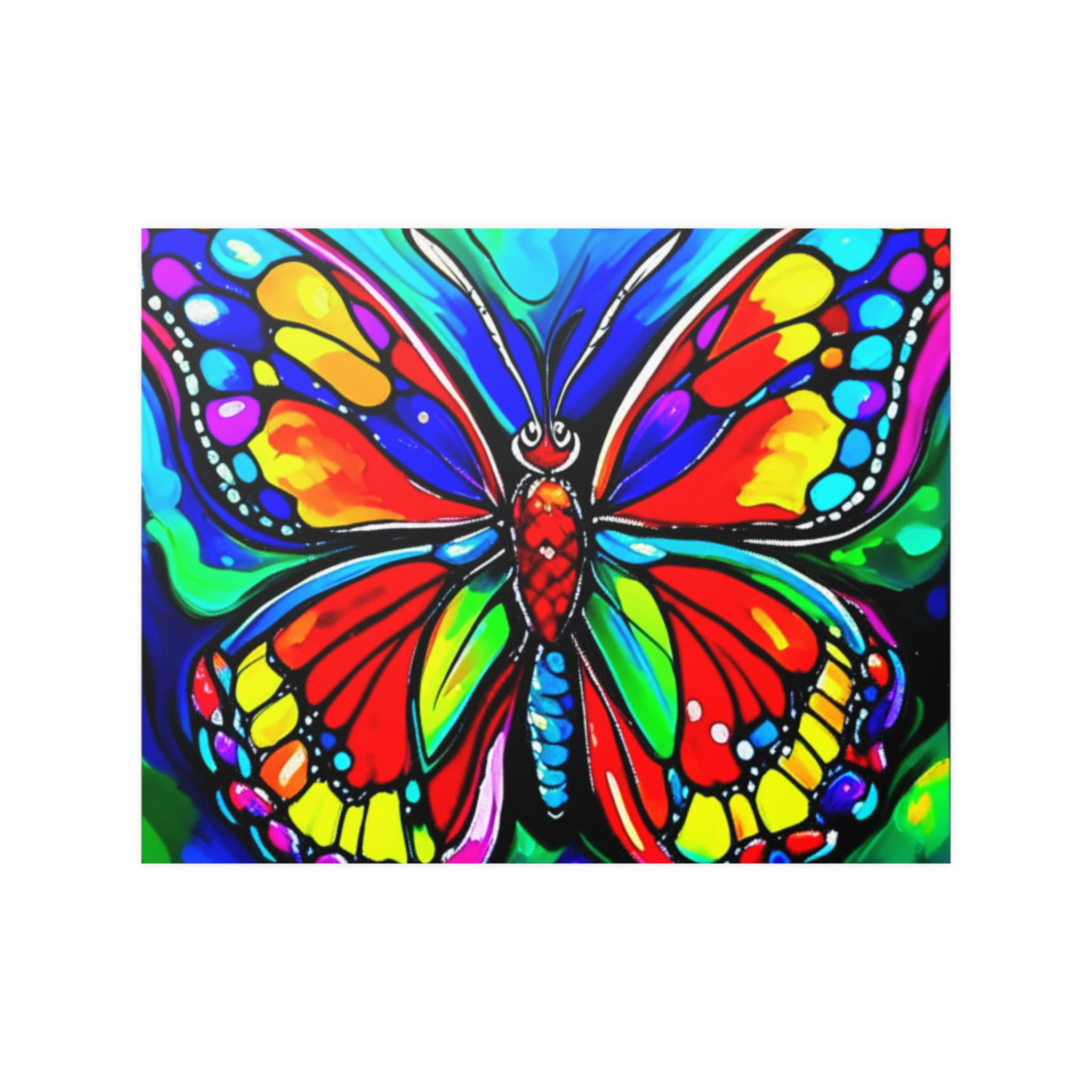 Everlasting Flower Colorful Abstract Butterfly Art Display Print ...