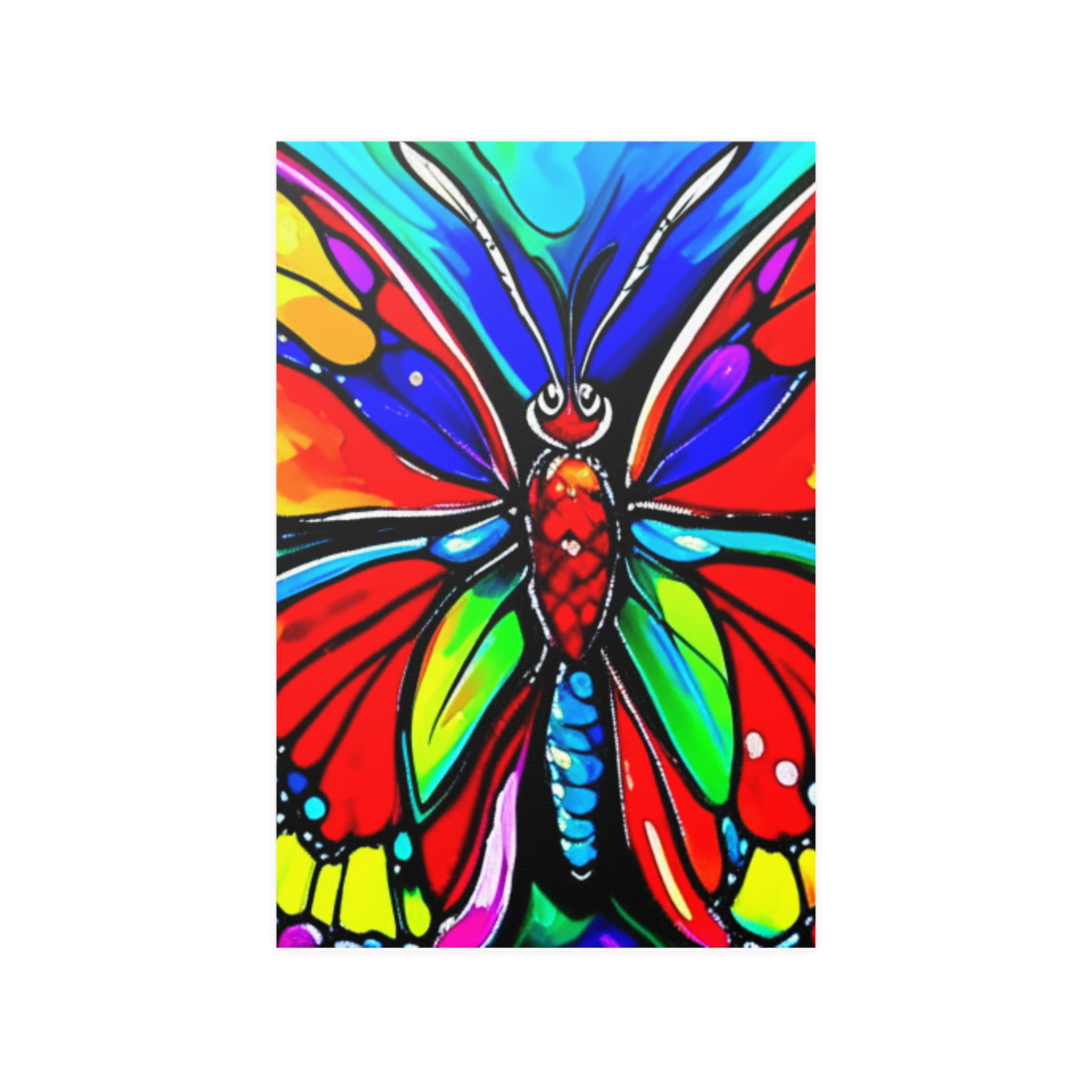 Everlasting Flower Colorful Abstract Butterfly Art Display Print ...