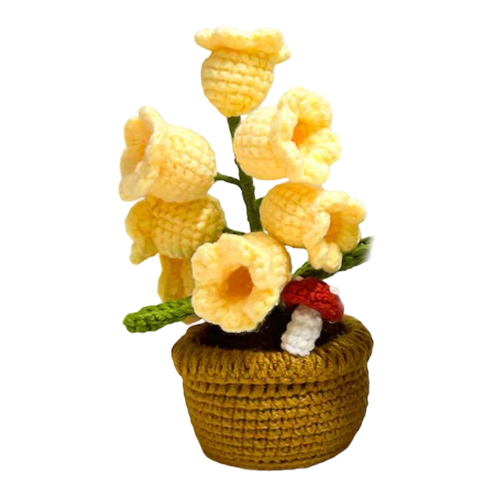 Everlasting Flower Gift Handmade Crochet Valley Potted Plant LED Night ...