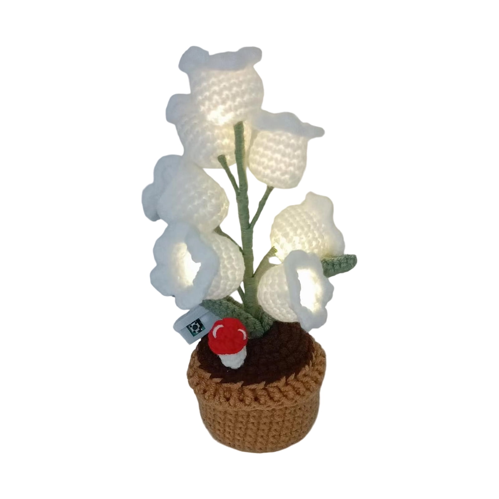 Everlasting Flower Gift Handmade Crochet Valley Potted Plant LED Night ...