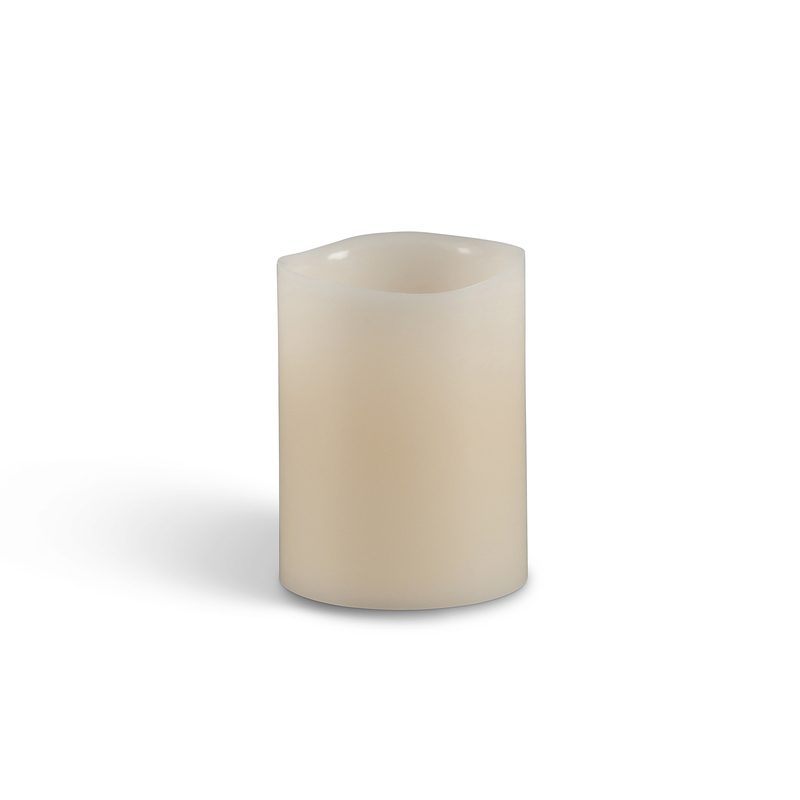 Everlasting Glow 33075 Wavy Edge Pillar Flameless Flickering Candle ...
