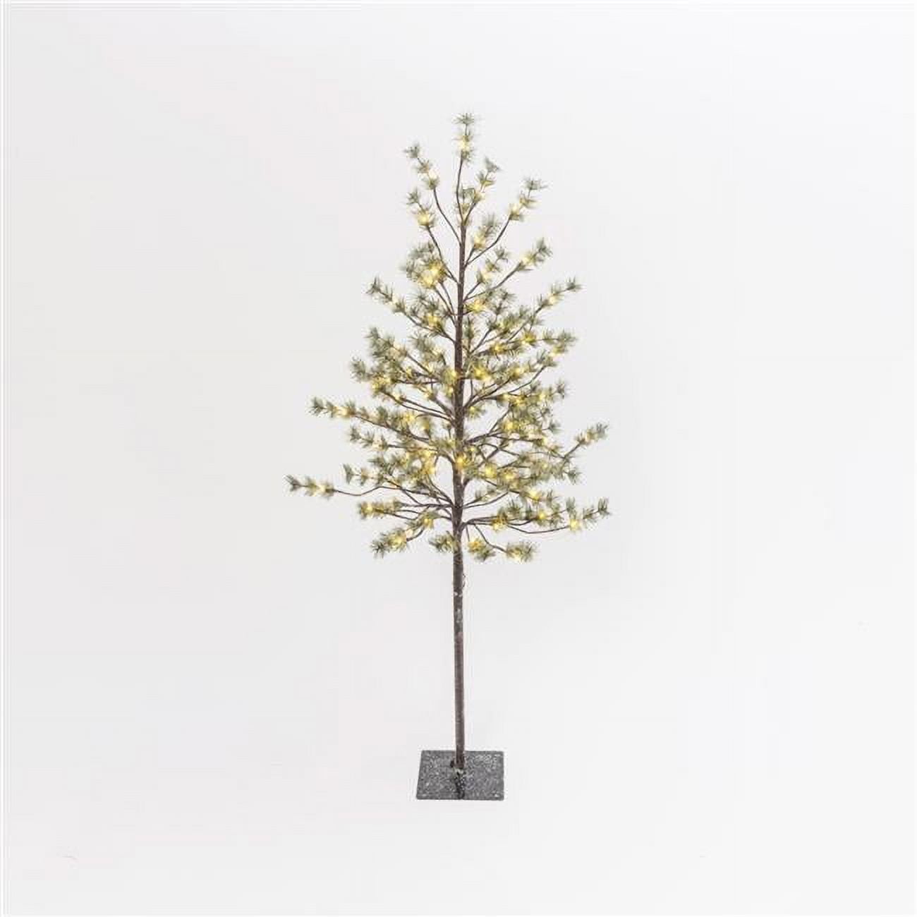 Everlasting Glow 5 ft. Tall Electric Icy Pine Tree with 96 Warm White ...