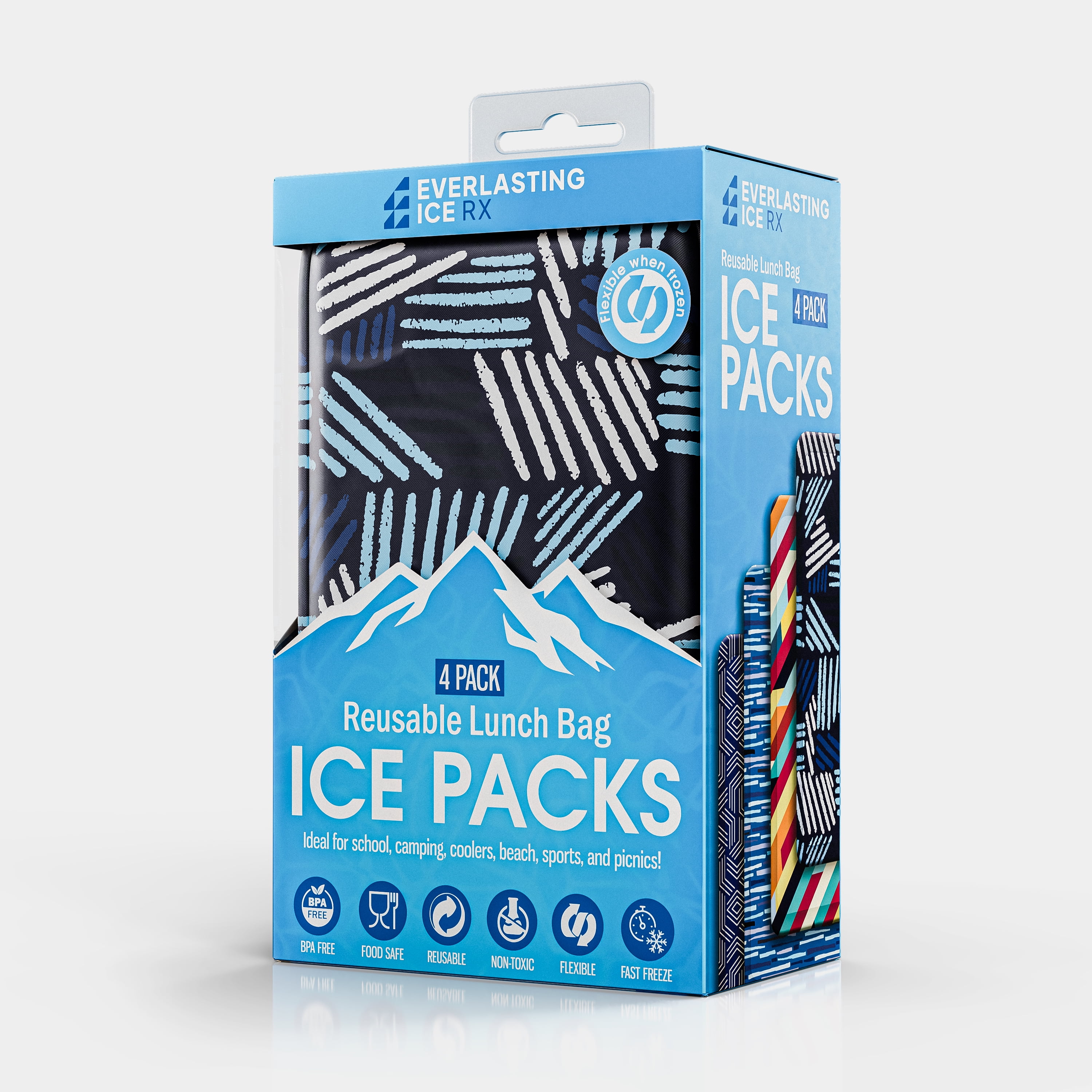 Everlasting Ice RX Flexible and Reusable Ice Packs for Lunch Boxes and ...