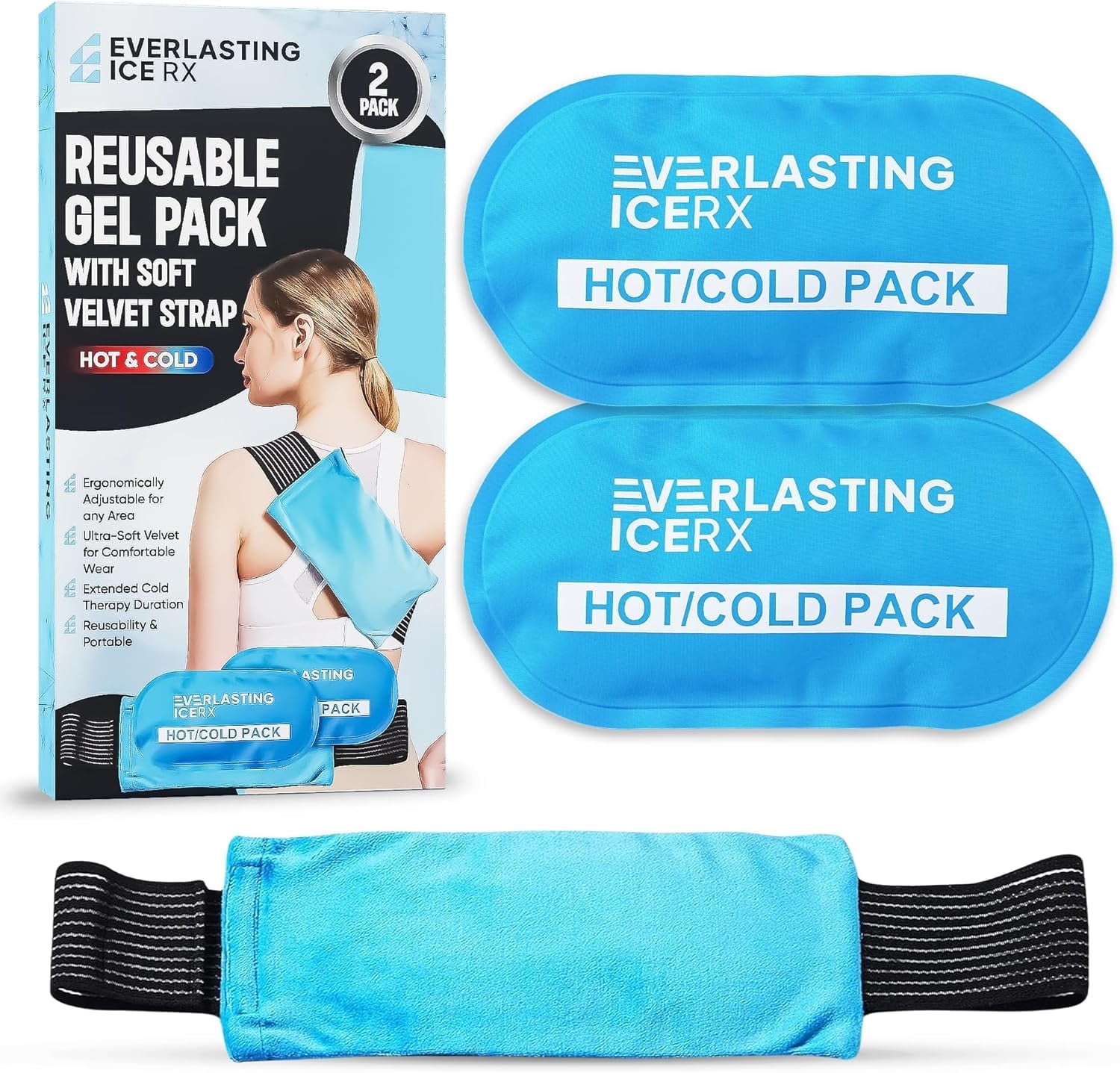 Everlasting Ice RX Gel Ice Pack Wraps, Reusable Hot and Cold Pack for ...