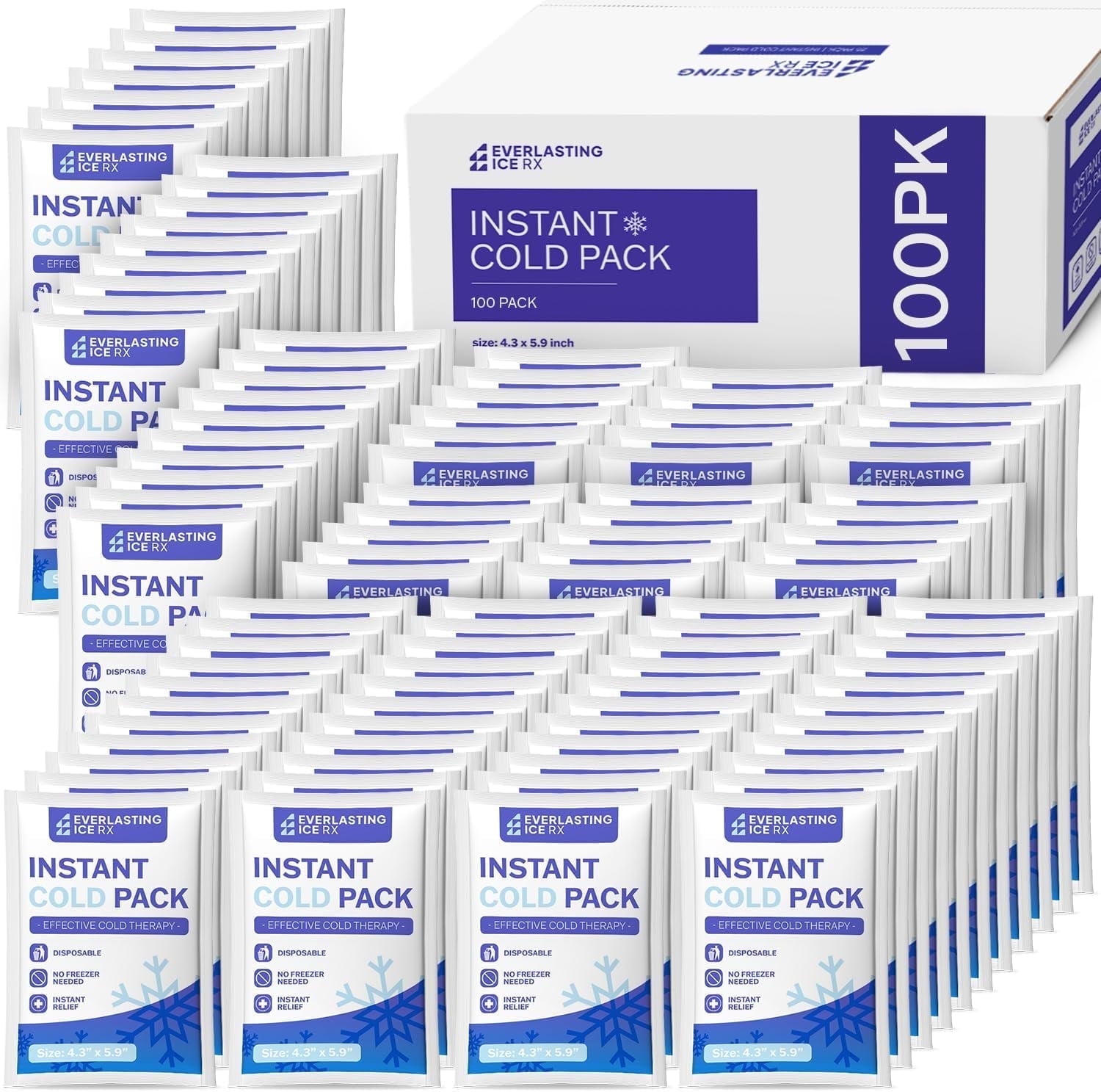 Everlasting Ice RX Instant Ice Packs Cold Compress Disposable Ice Packs ...