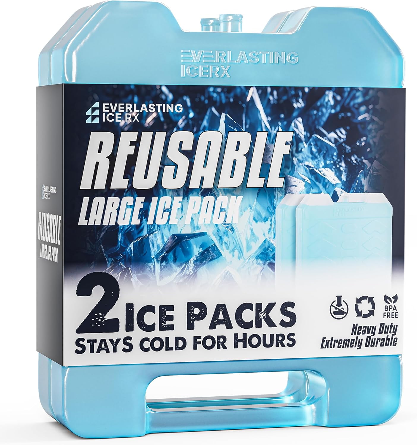 Everlasting Ice RX Large Reusable Ice Packs for Coolers with Handle ...