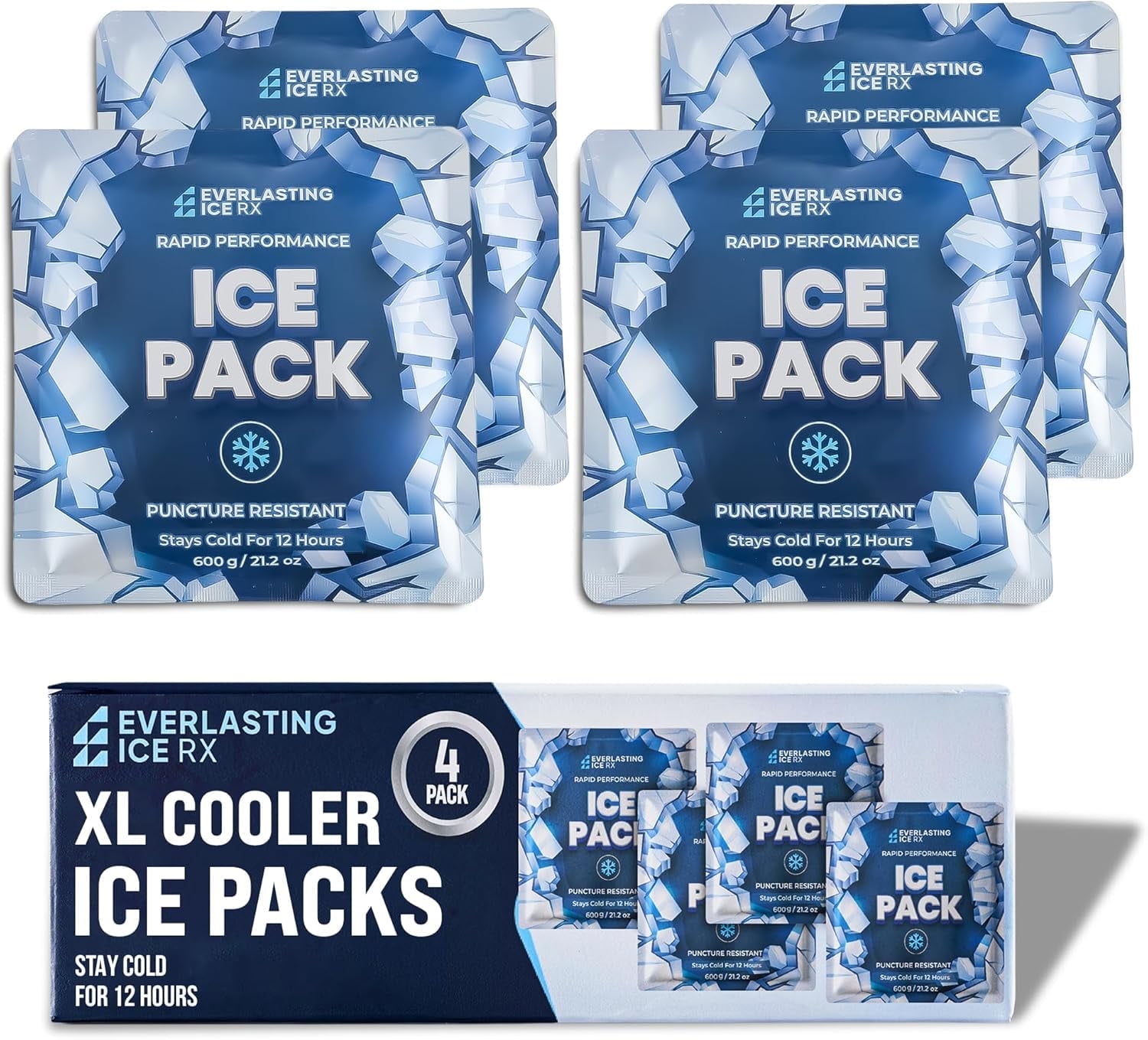 Everlasting Ice RX Rapid Performance Reusable Ice Packs for Lunch Boxes ...